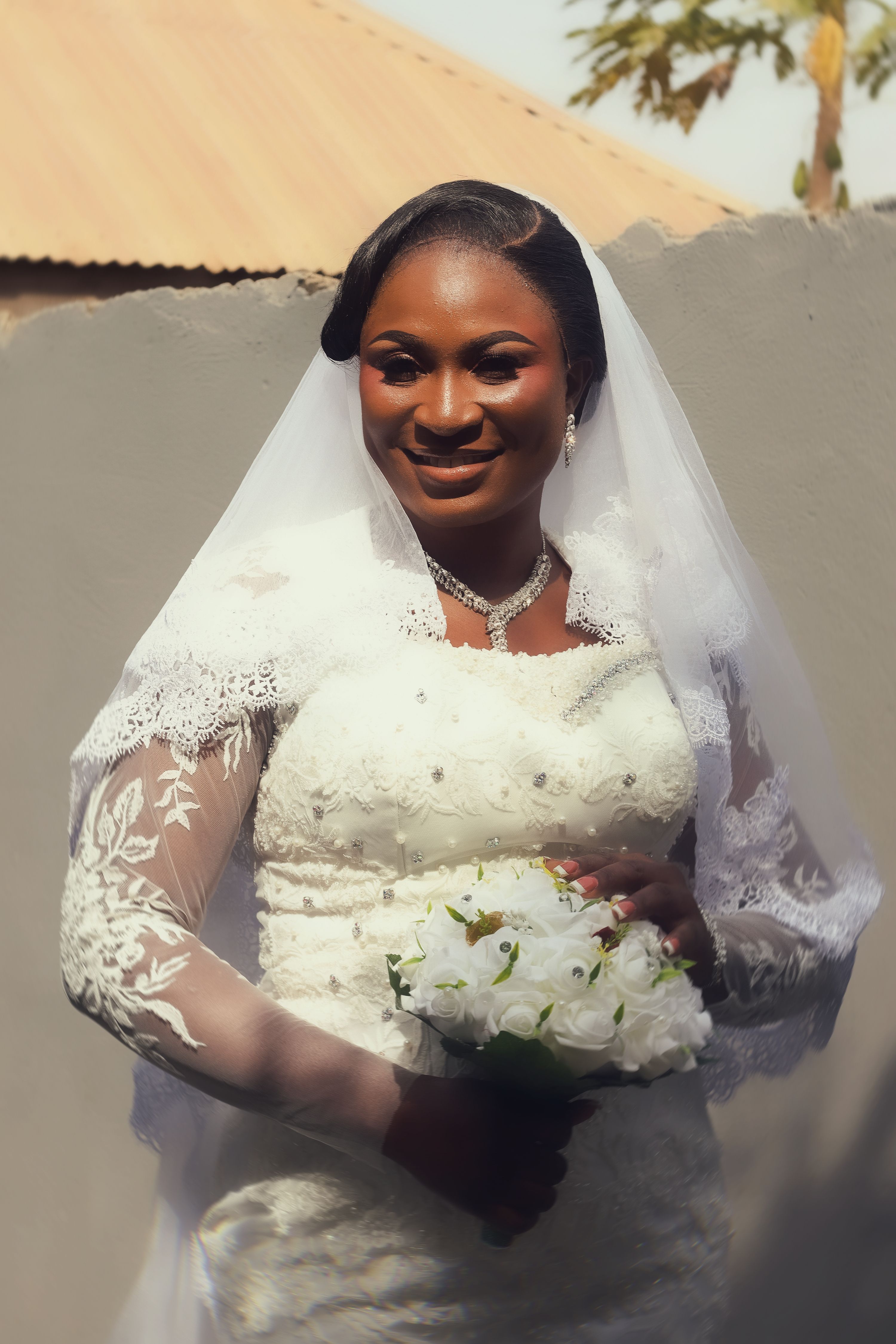 Beautiful African Bride in Elegant White Gown · Free Stock Photo
