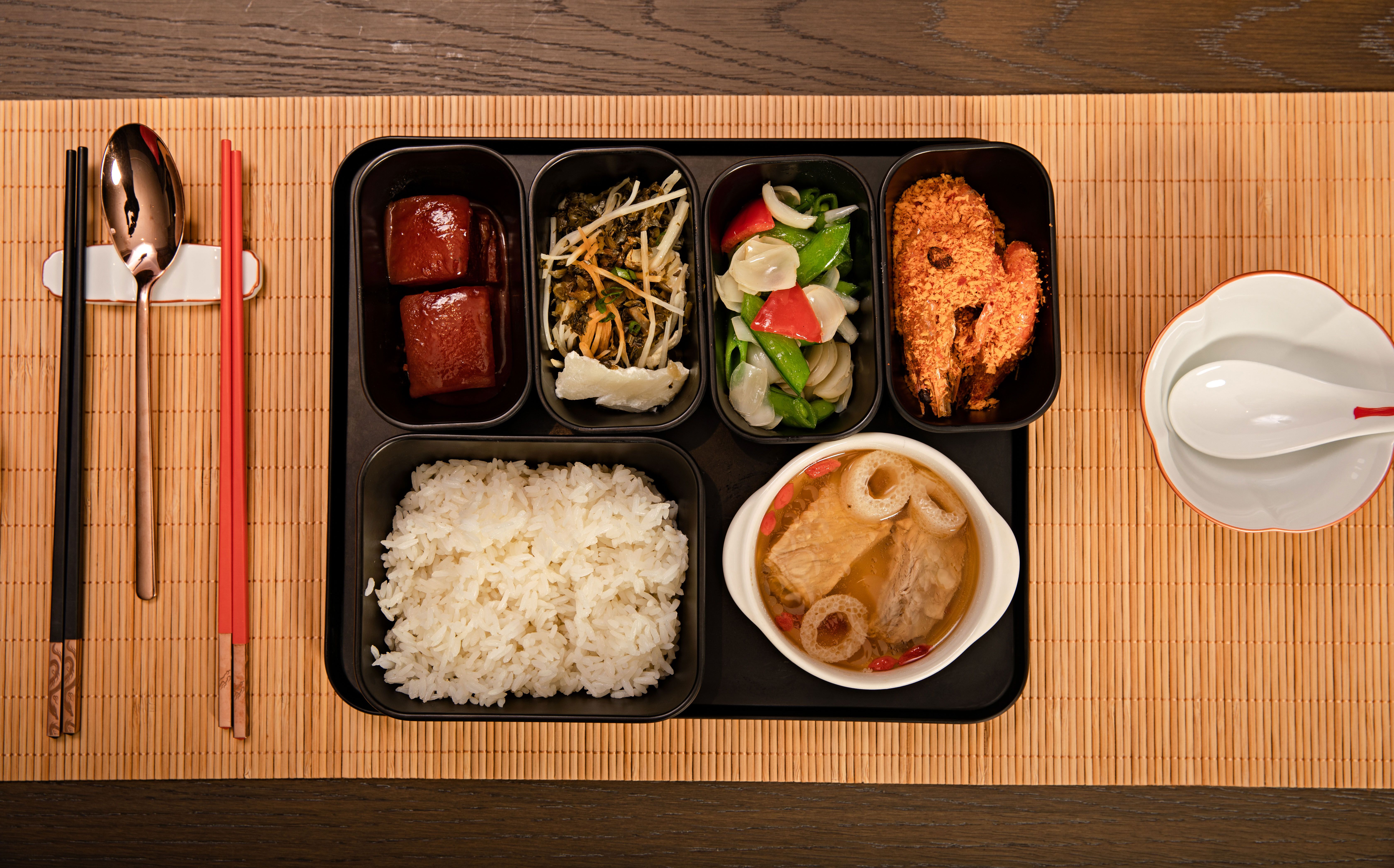 Delicious Asian Bento Box with Chopsticks · Free Stock Photo