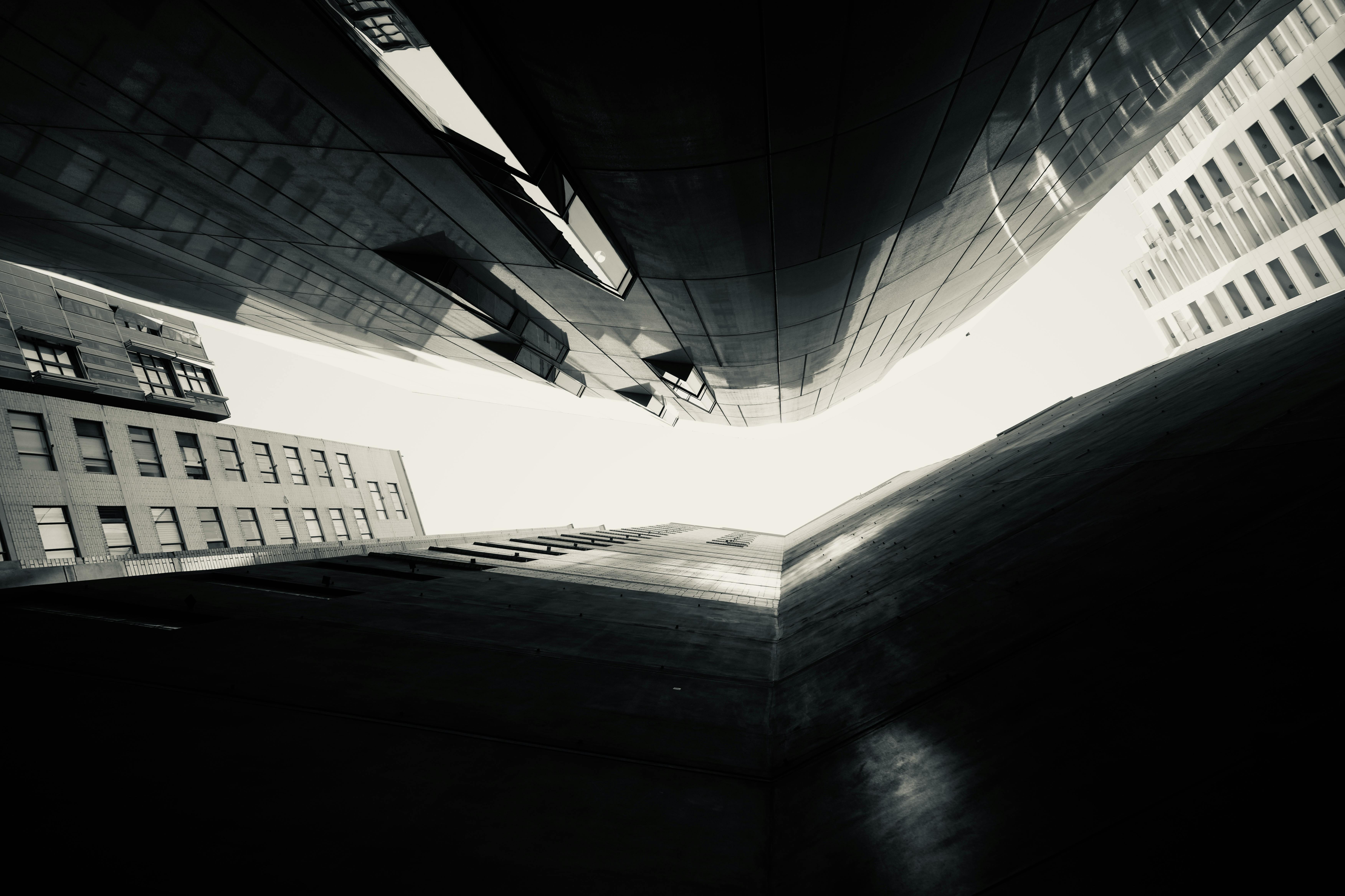 Dramatic Urban Architecture Building Upward View · Free Stock Photo