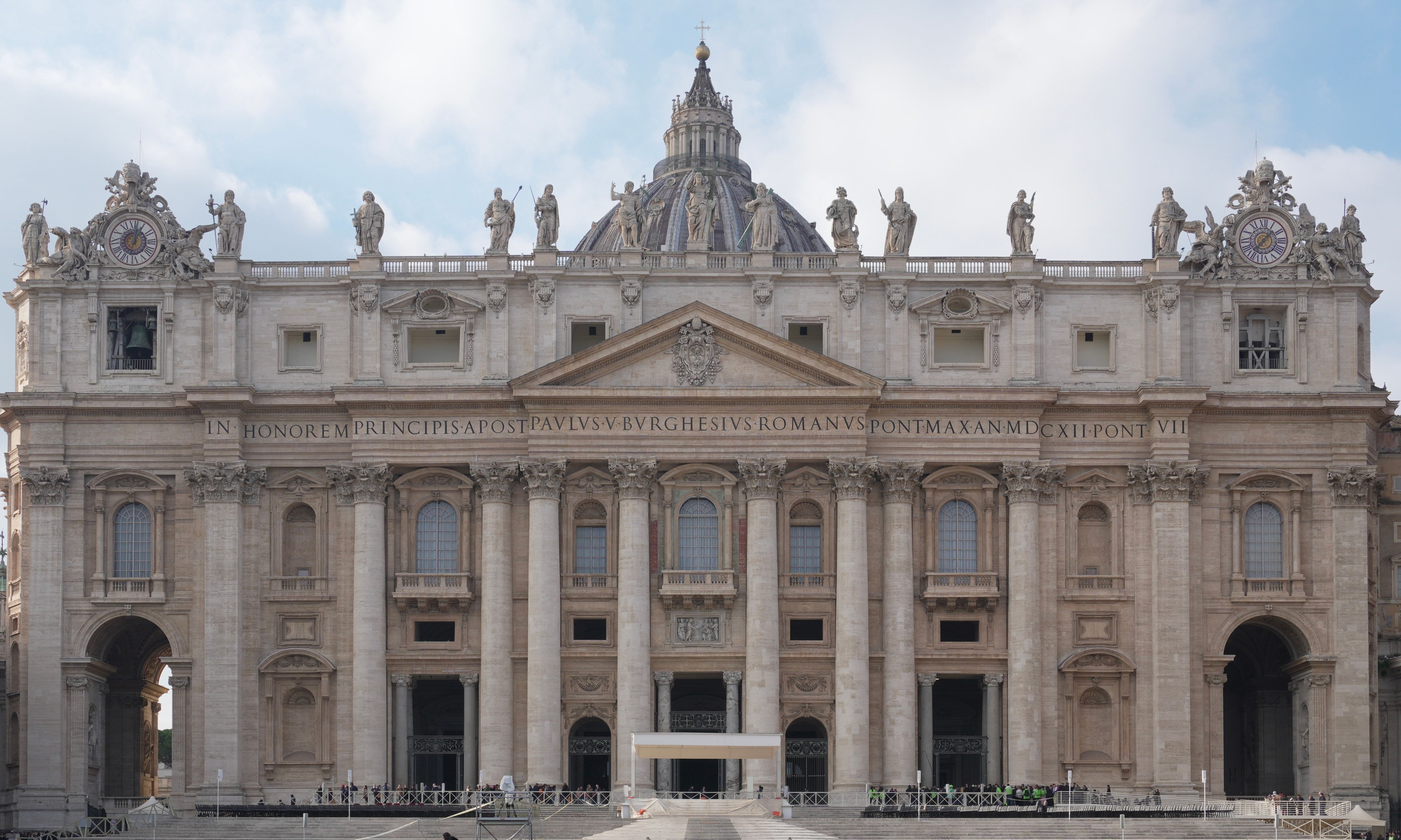St. Peter's Basilica Facade in Vatican City · Free Stock Photo