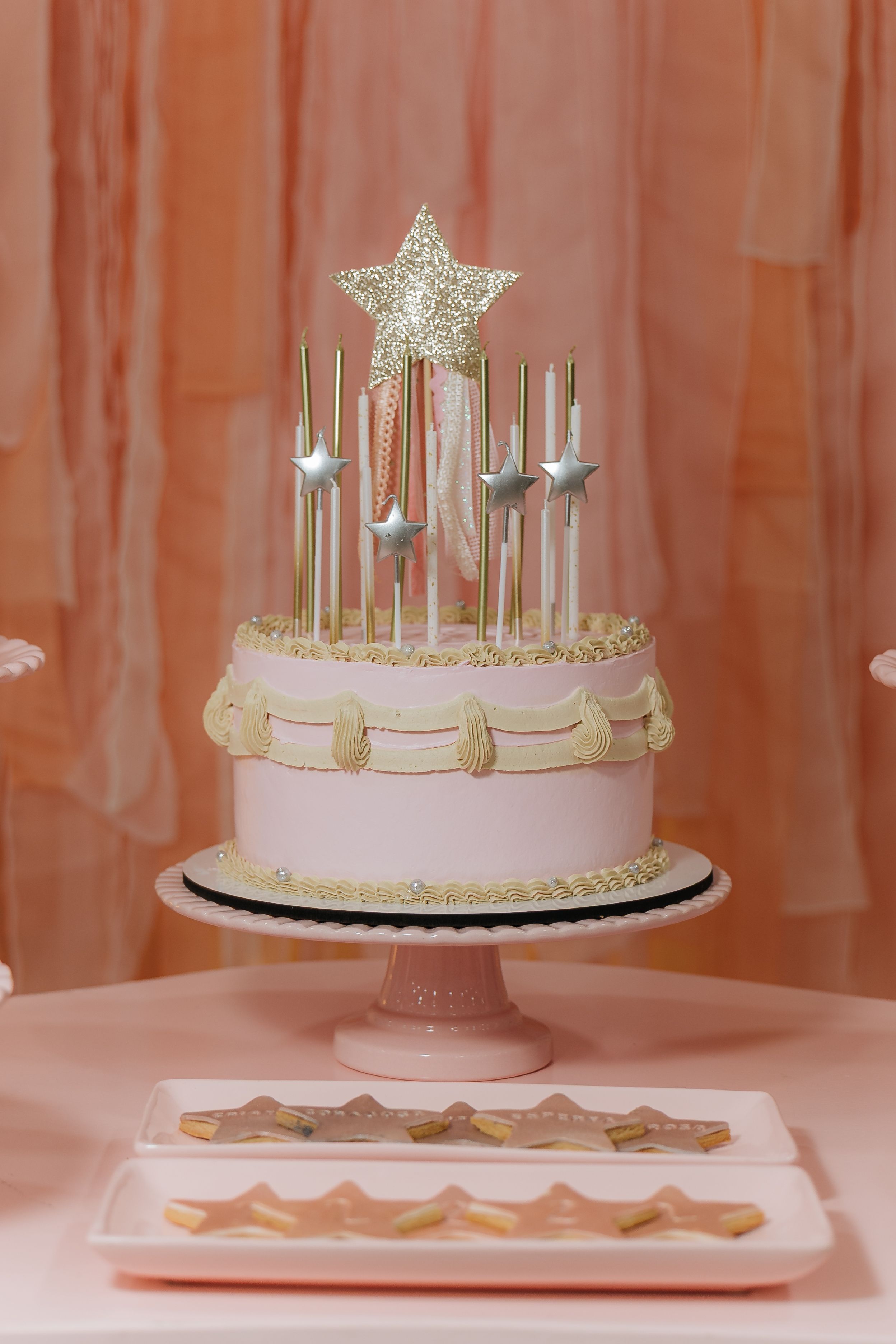 Star-Themed Birthday Cake with Elegant Decor · Free Stock Photo