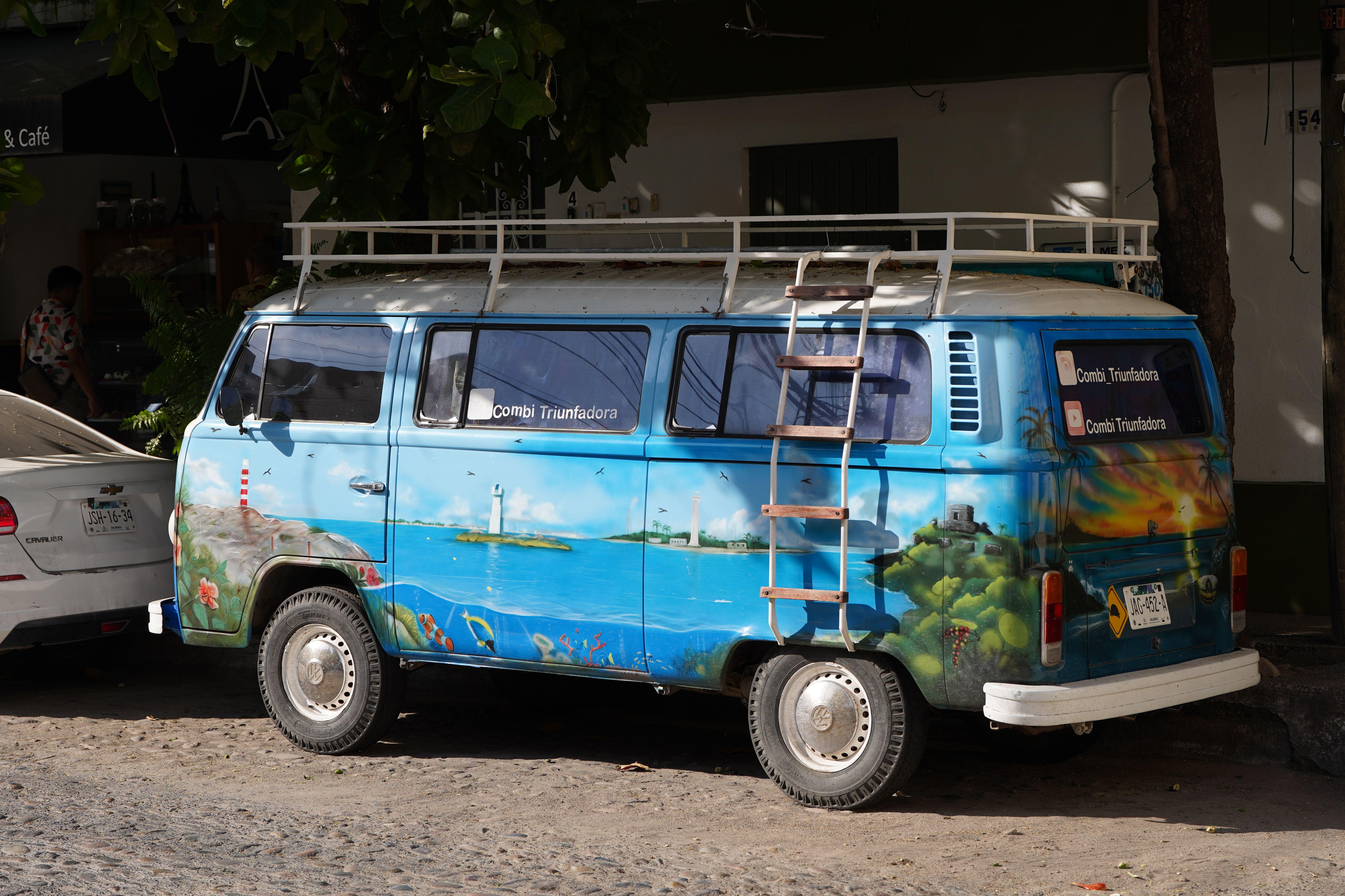 Colorful Van in Puerto Vallarta Street Scene · Free Stock Photo