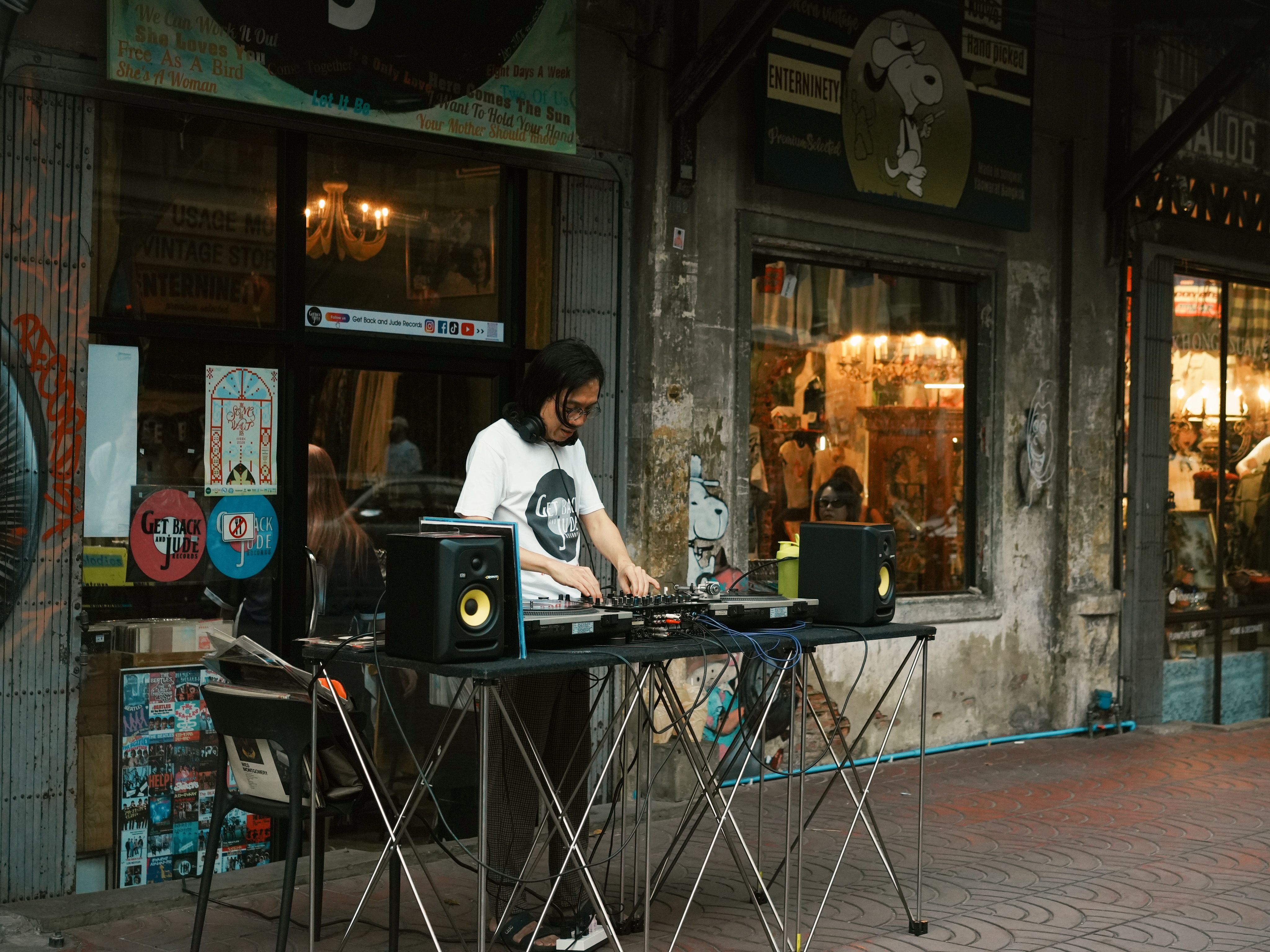 Street DJ Performing in Urban Vintage Setting · Free Stock Photo