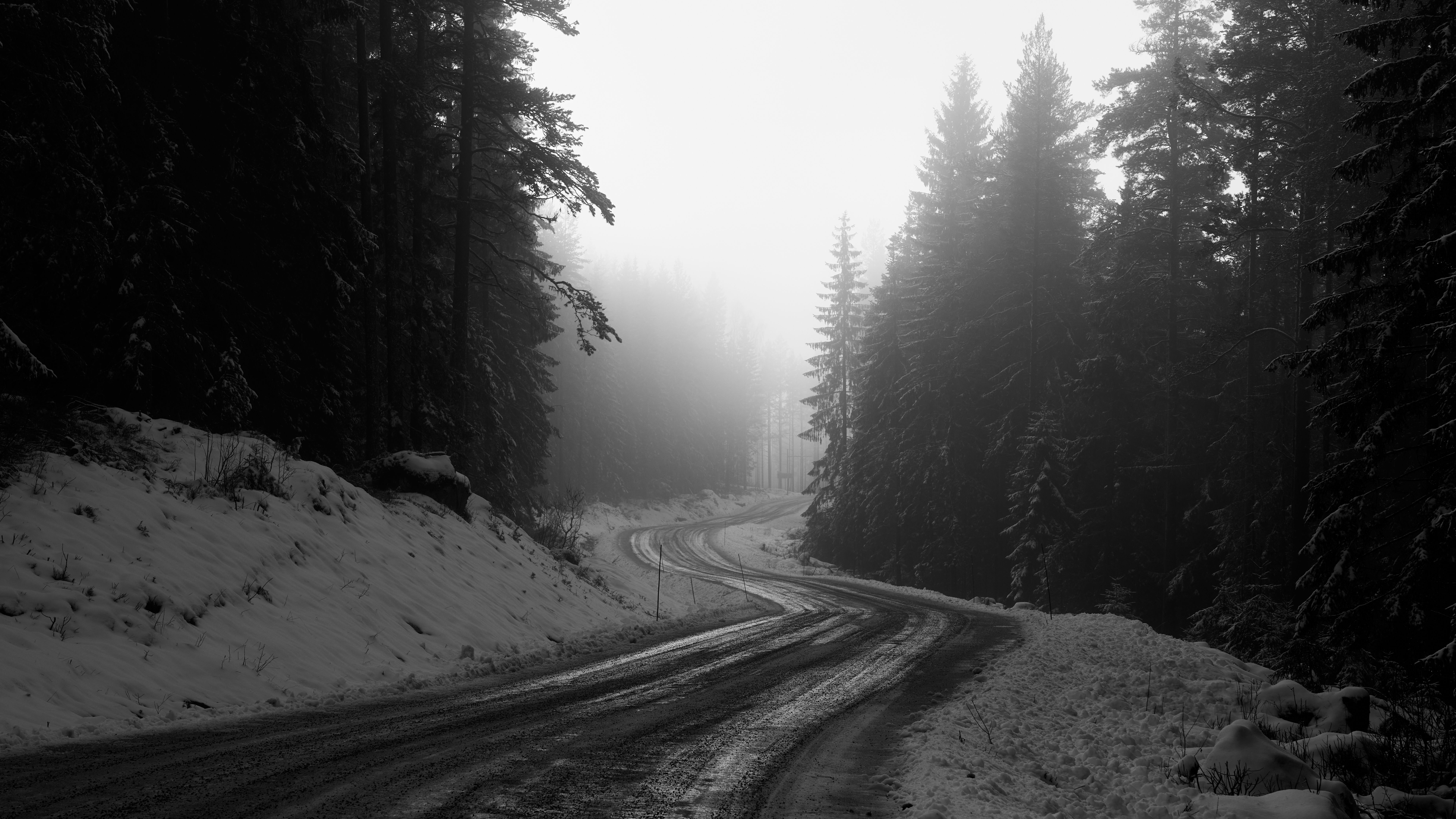 Misty Winter Road in Noresund, Norway · meta.free_stock.photo