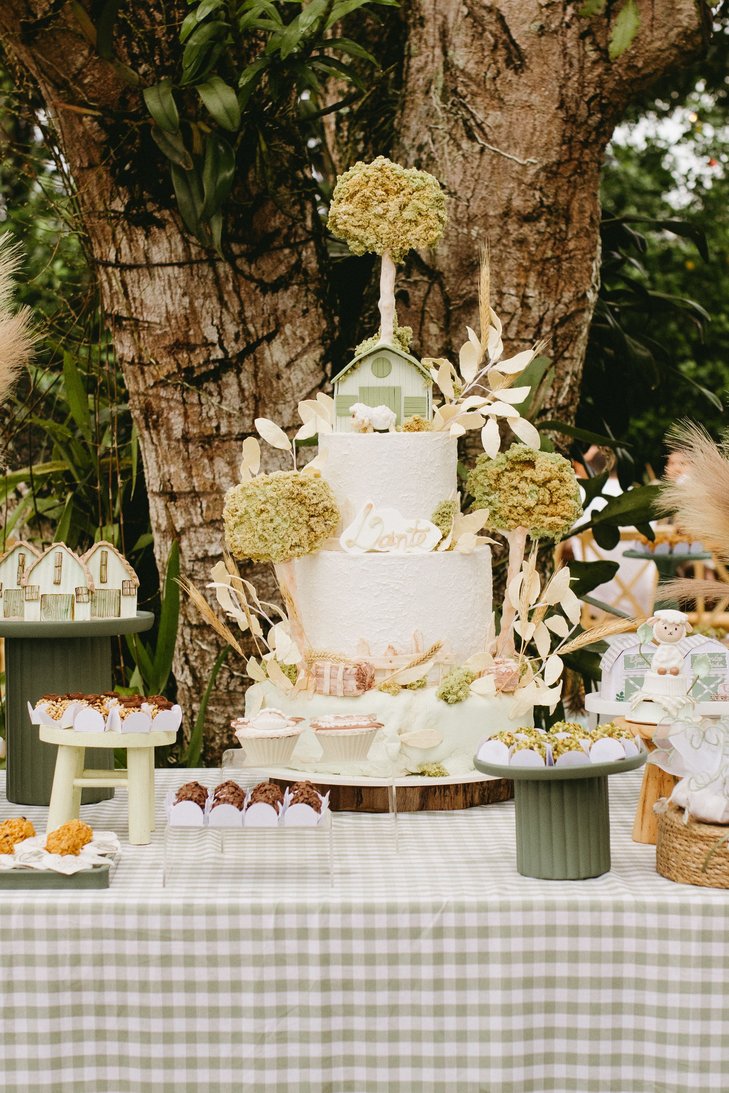 Whimsical Outdoor Birthday Cake Setting · Free Stock Photo