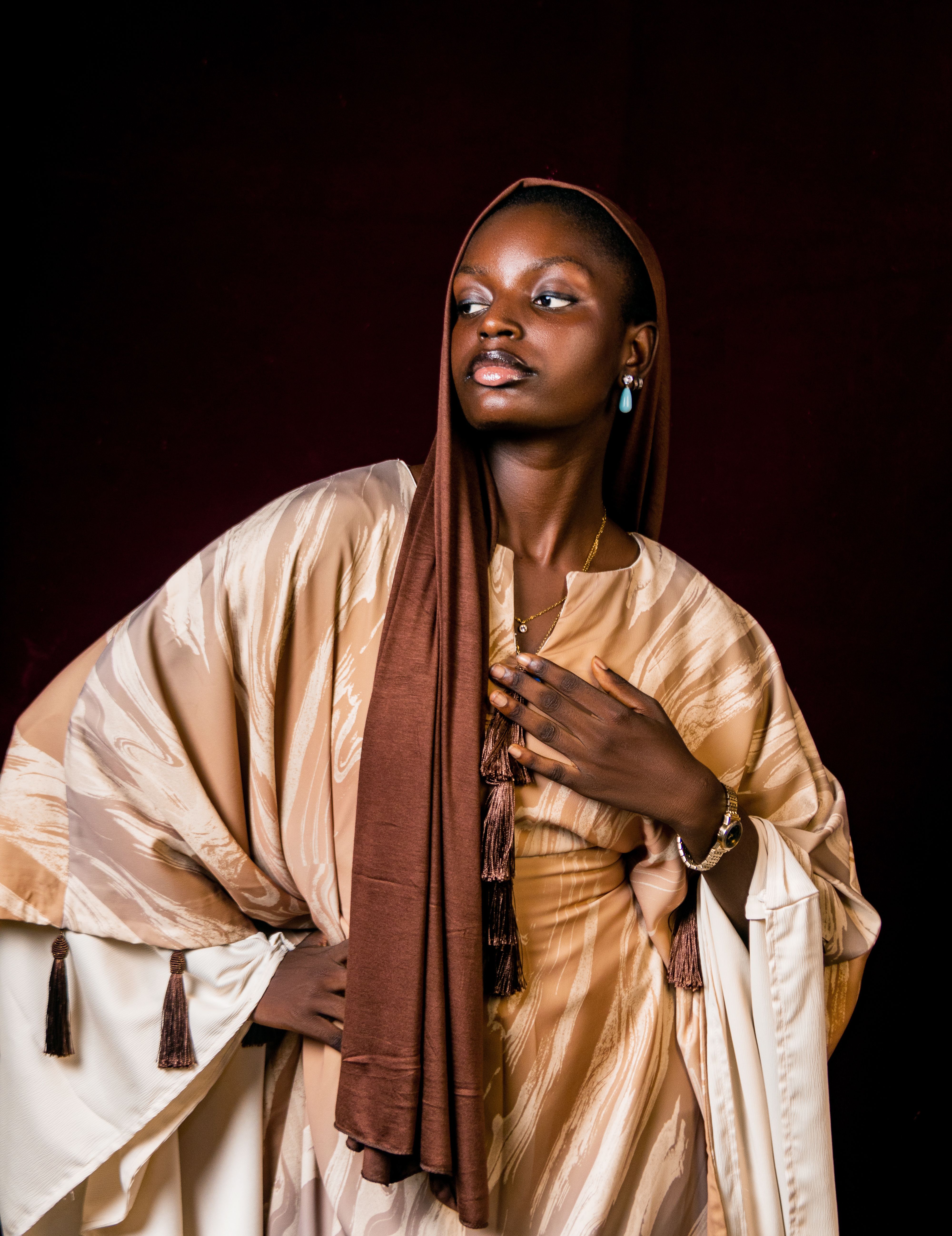Elegant Woman in Traditional Attire with Rich Colors · Free Stock Photo
