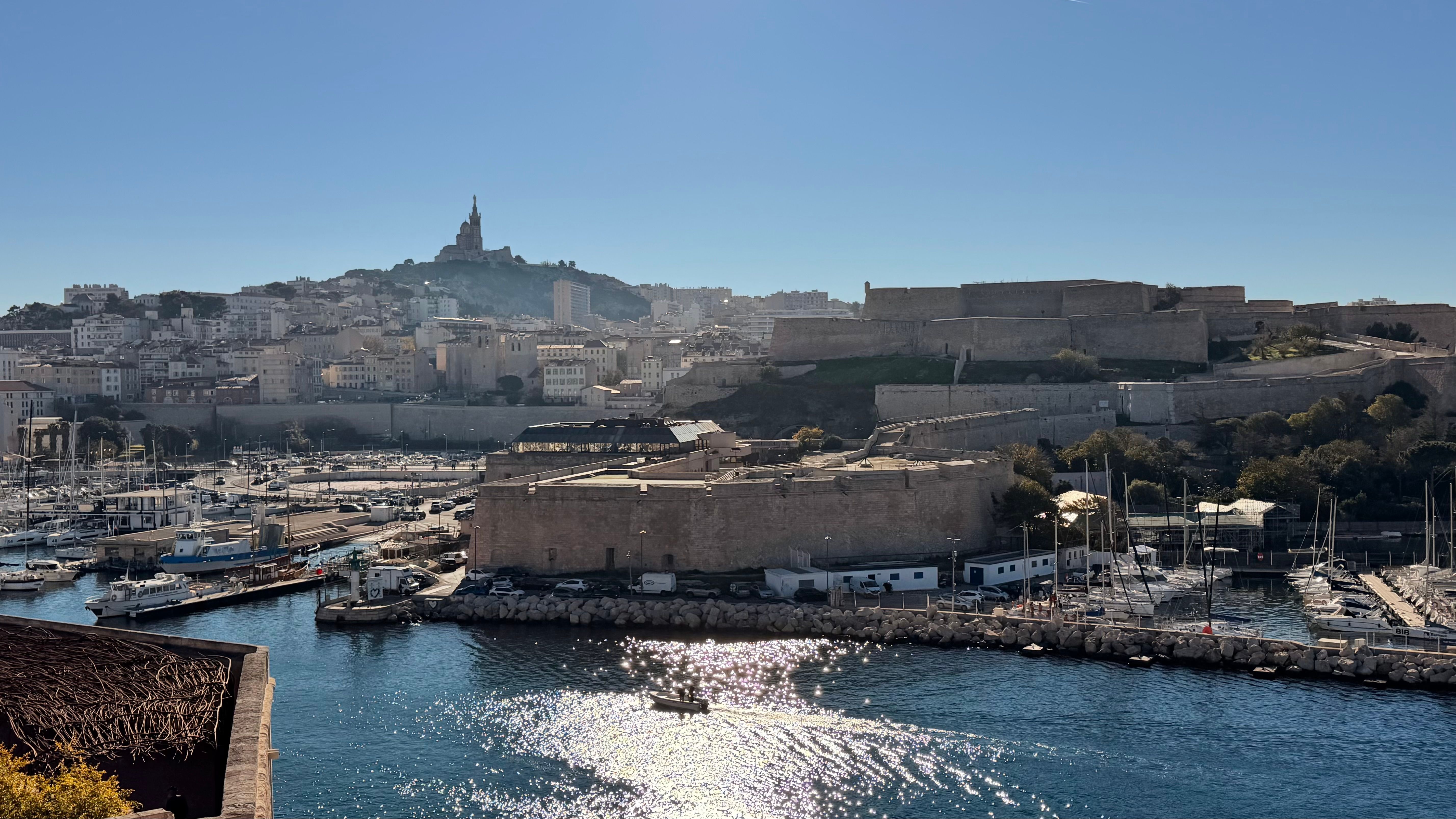 Scenic View of Marseille's Old Port and Notre-Dame de la Garde · Free ...