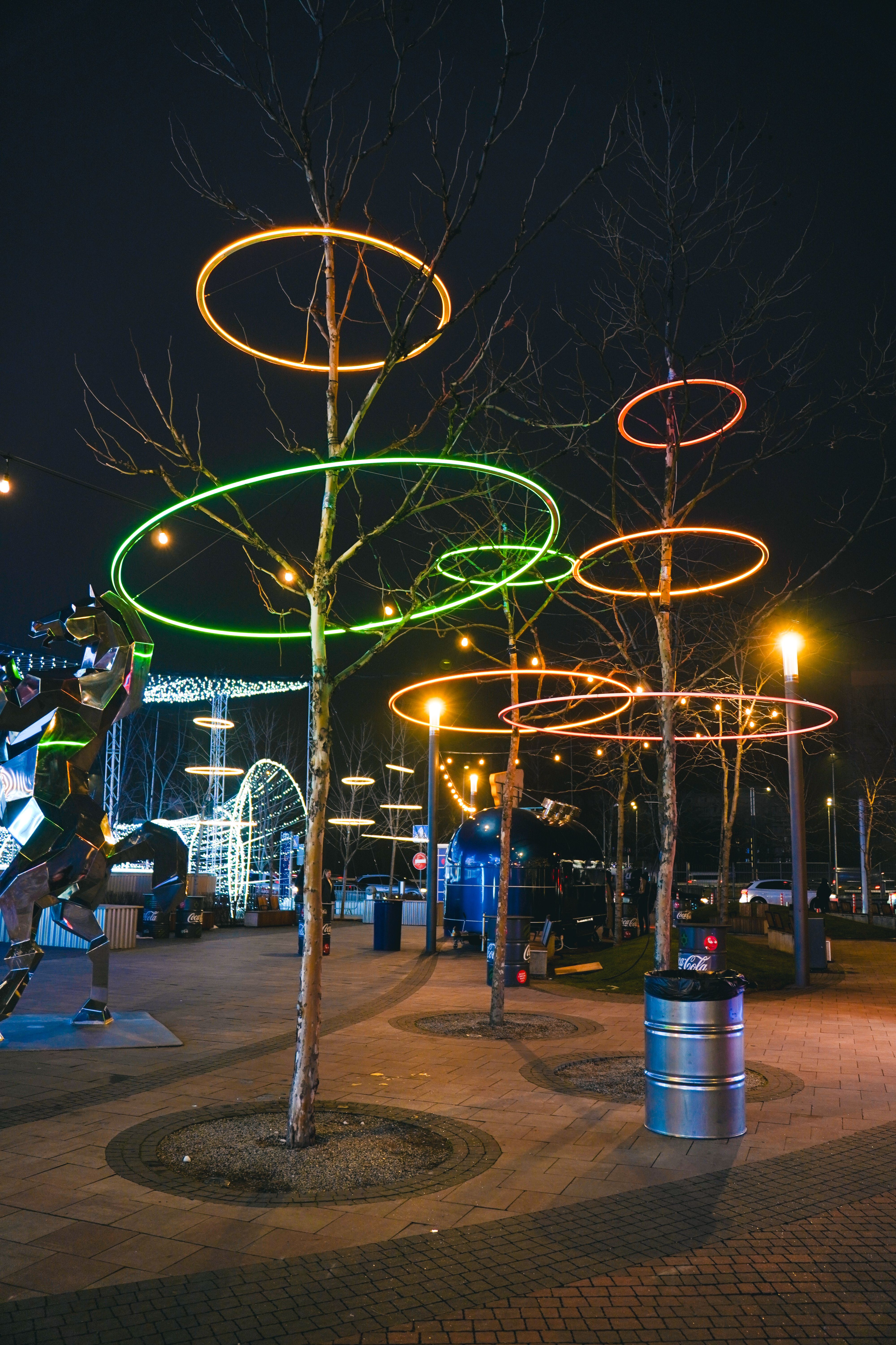 Colorful Night Lights in Kyiv Urban Park · Free Stock Photo