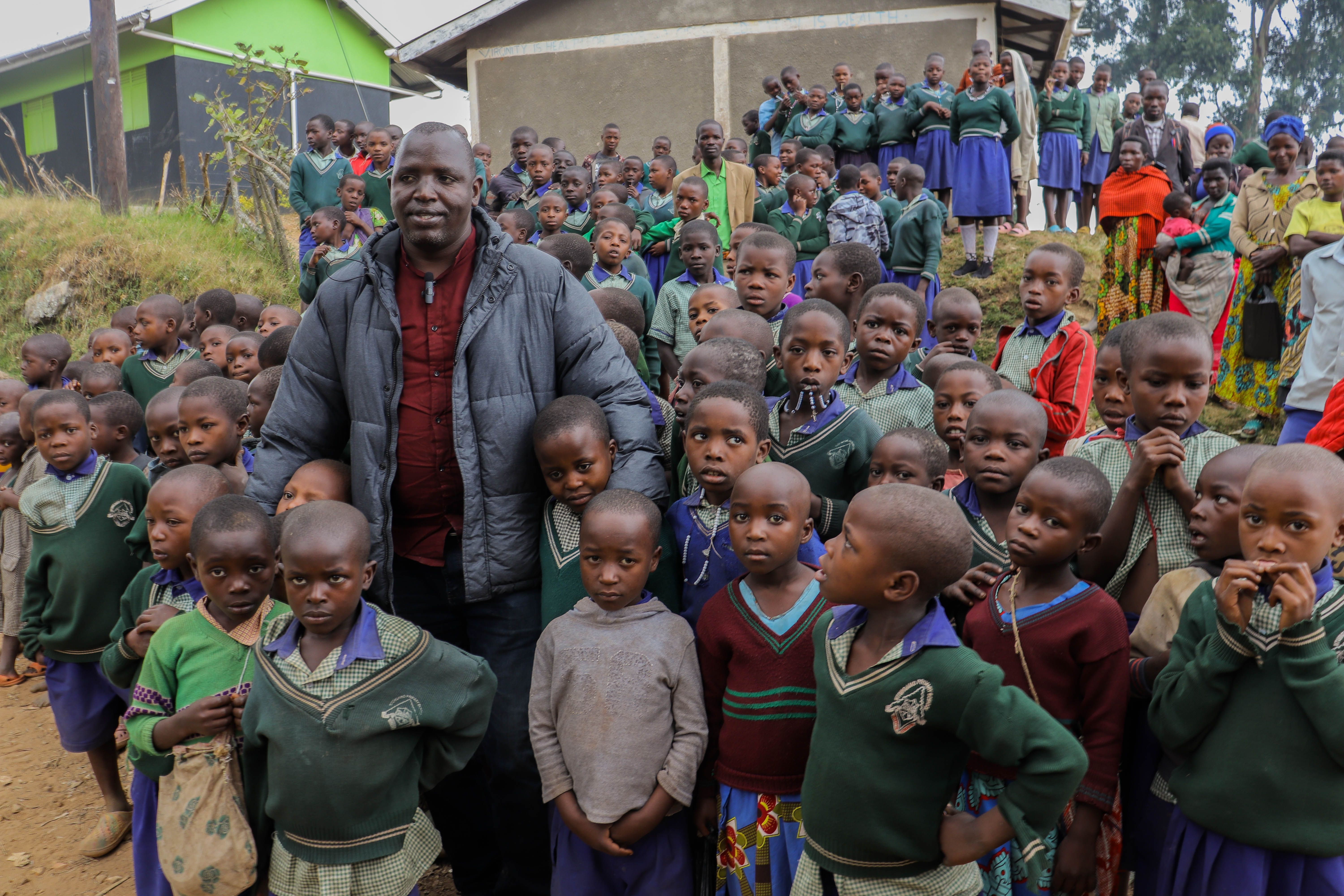 Community Gathering of African School Children Outdoors · Free Stock Photo