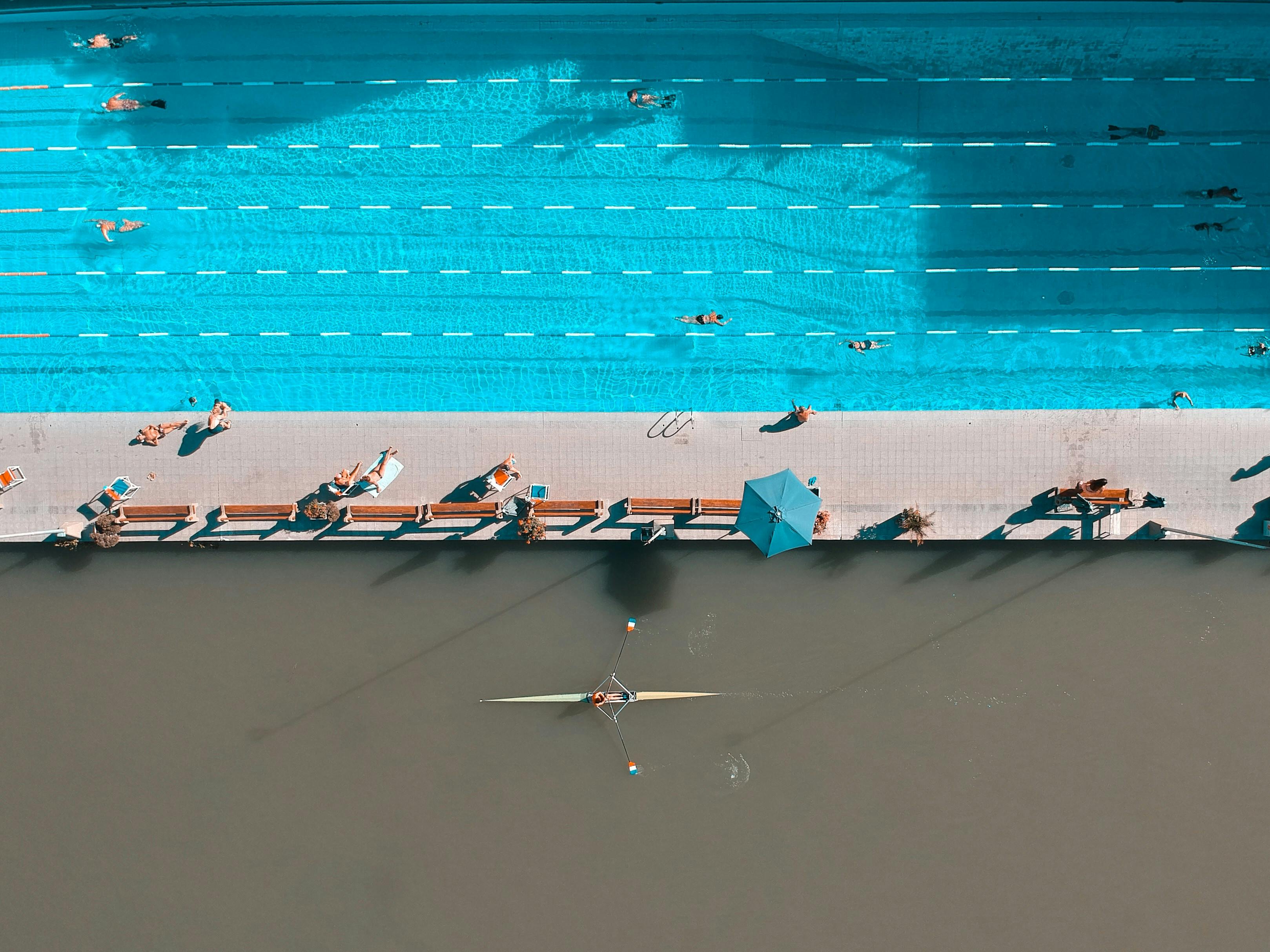 Aerial View of Outdoor Pool · Free Stock Photo