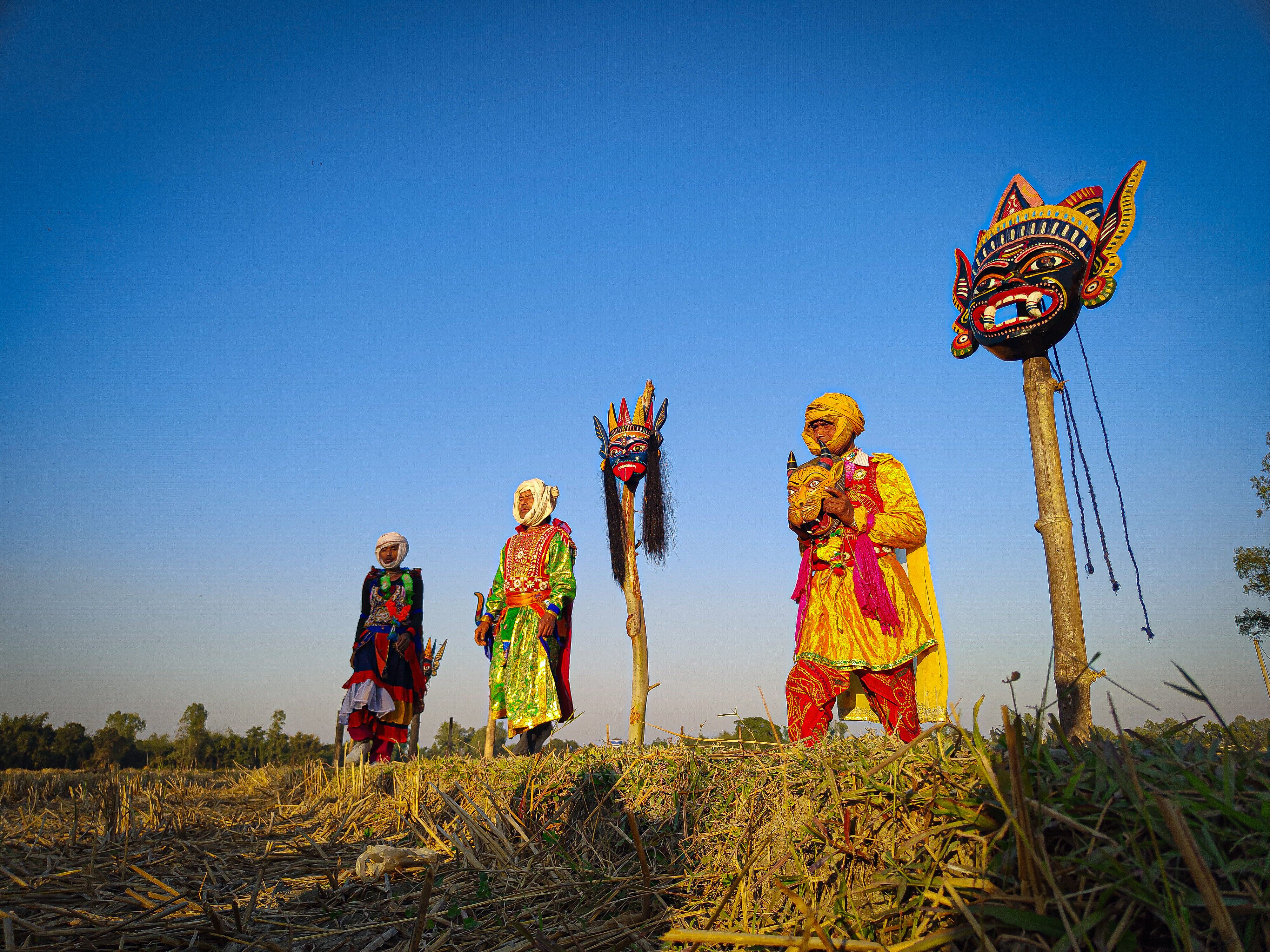 Colorful Traditional Dance Performance in Field · Free Stock Photo