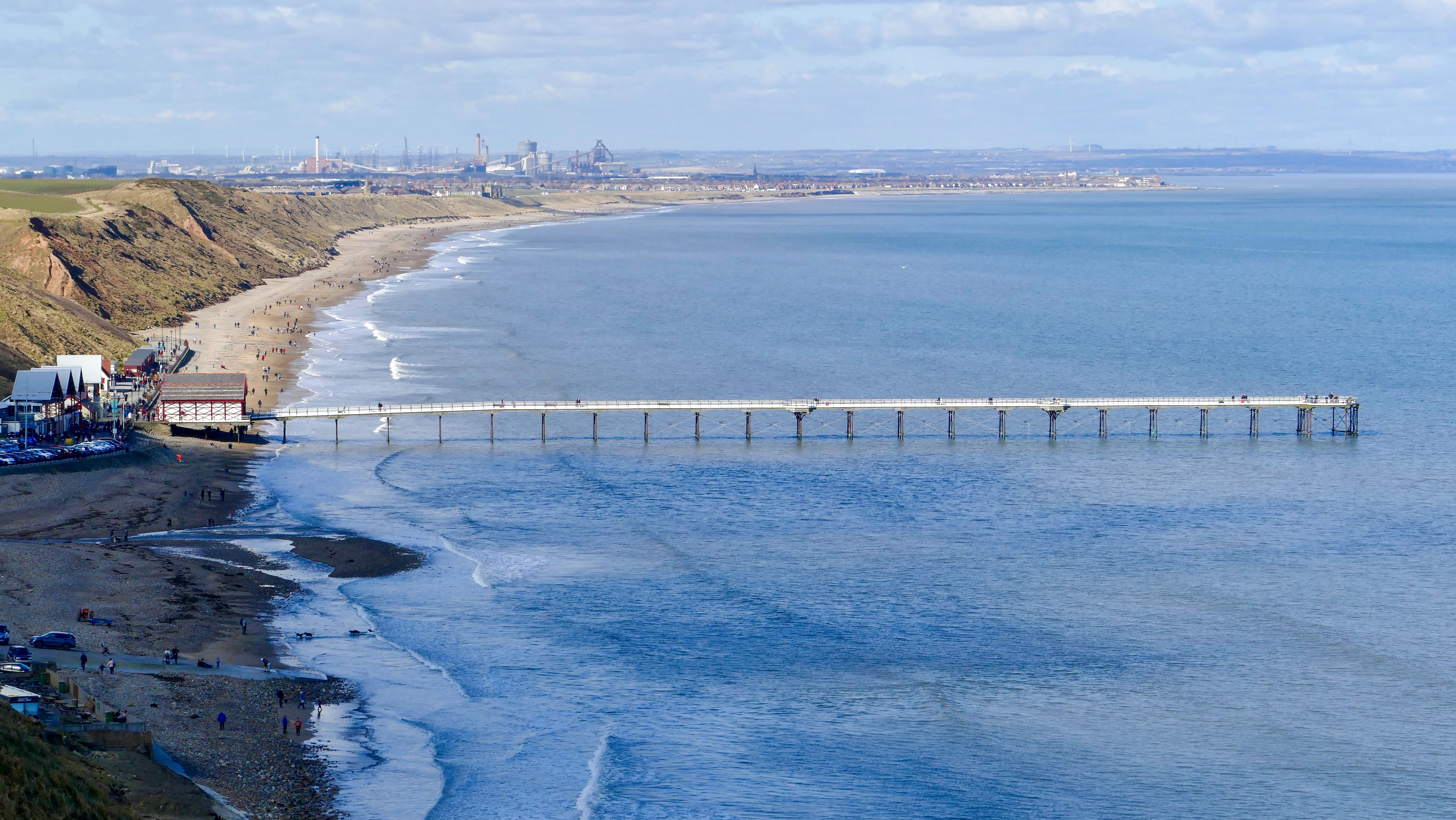 Scenic View of Saltburn Pier and Coastline · Free Stock Photo