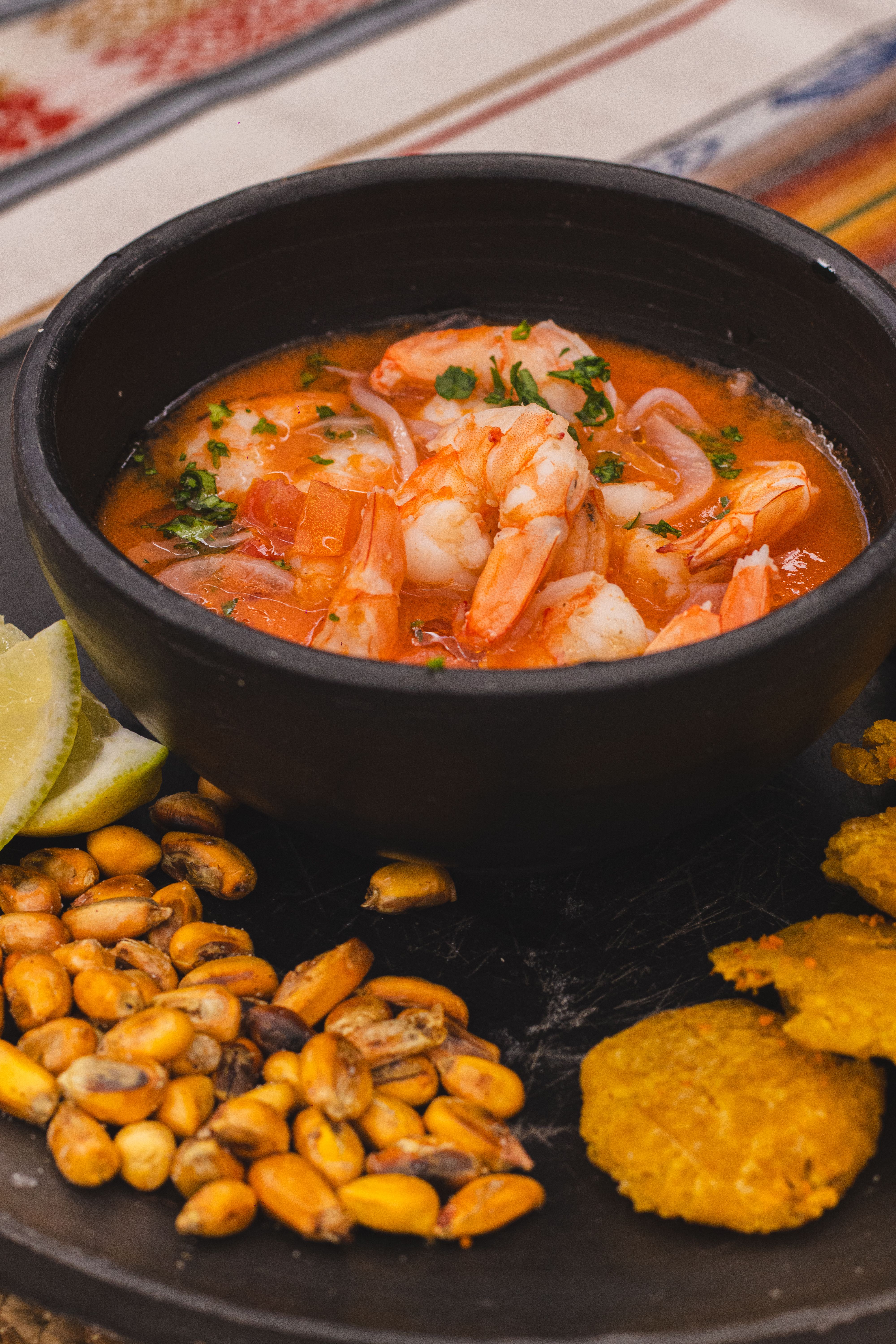 Traditional Ecuadorian Shrimp Ceviche with Sides · Free Stock Photo
