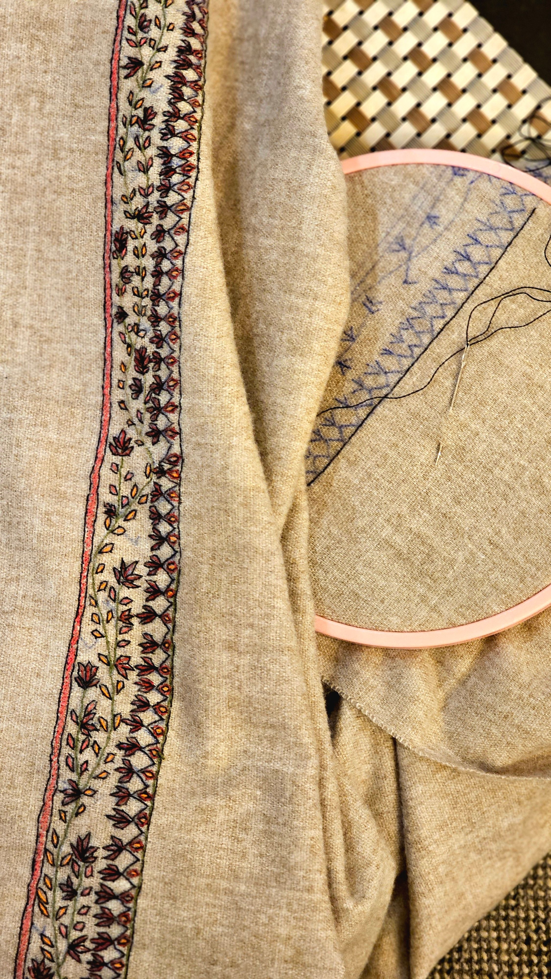 Intricate Embroidery on Fabric with Hoop · Free Stock Photo