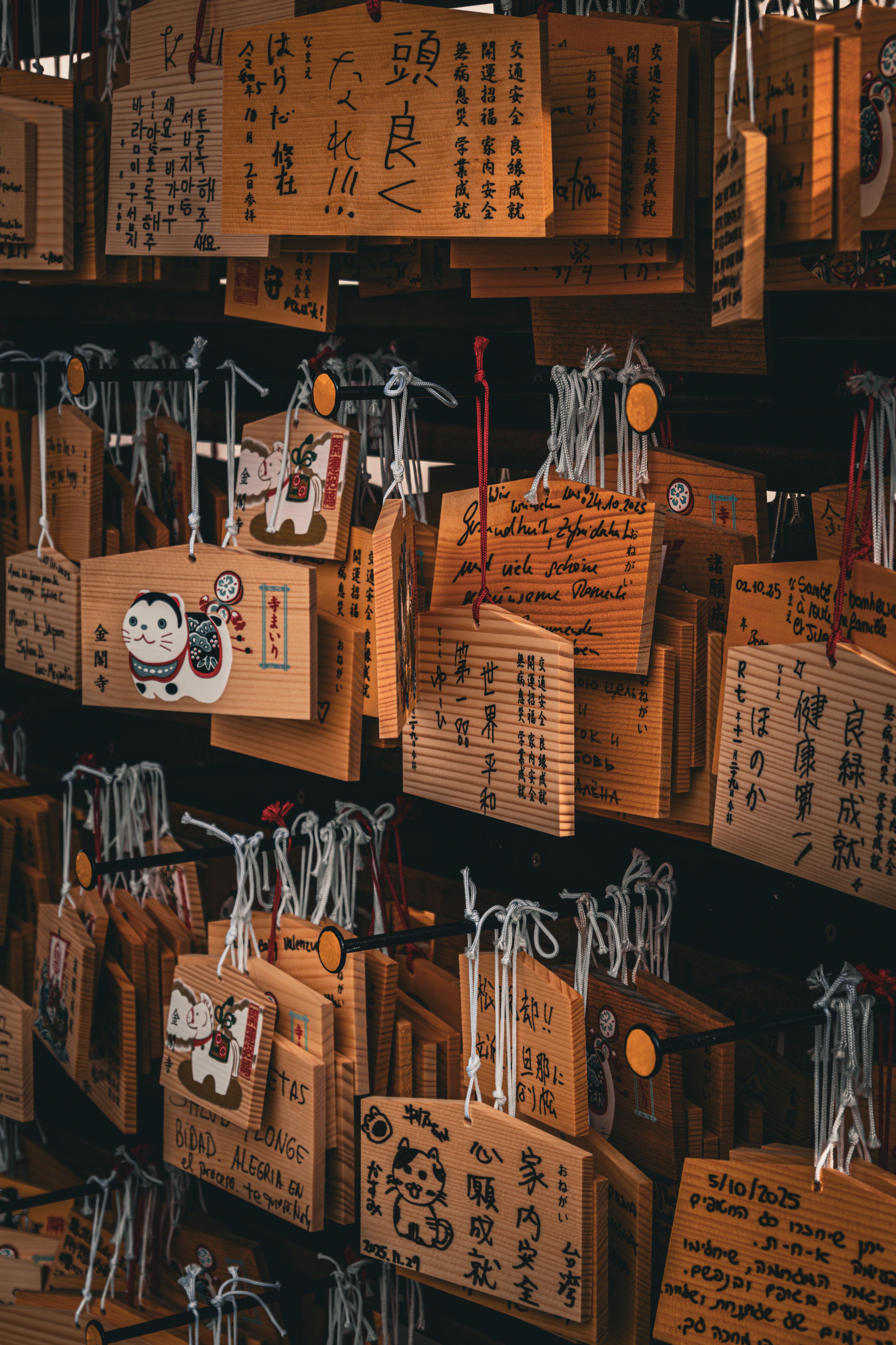 Japanese Ema Boards Display at Kyoto Shrine · Free Stock Photo