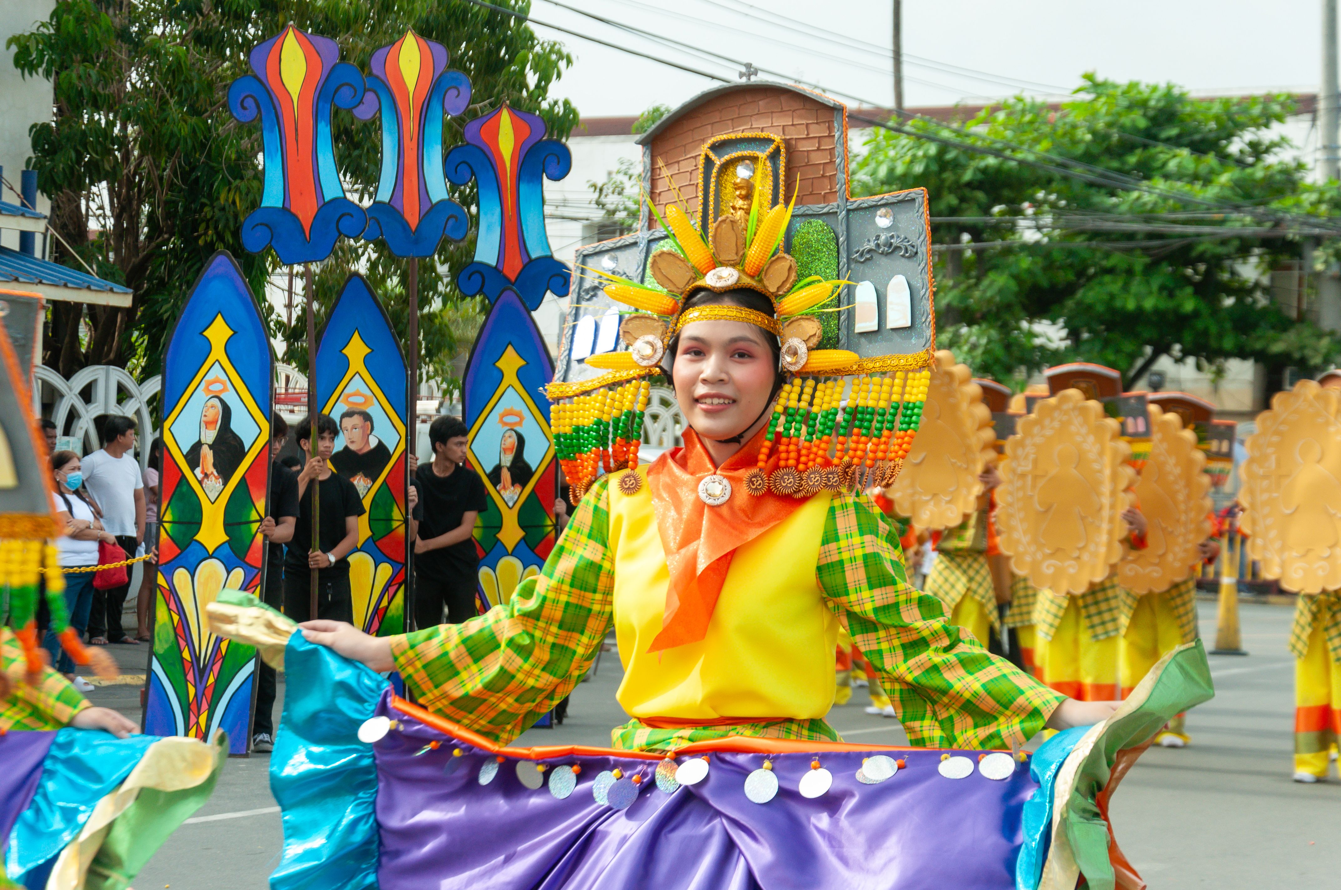 Vibrant Festival Parade with Colorful Dancers · Free Stock Photo