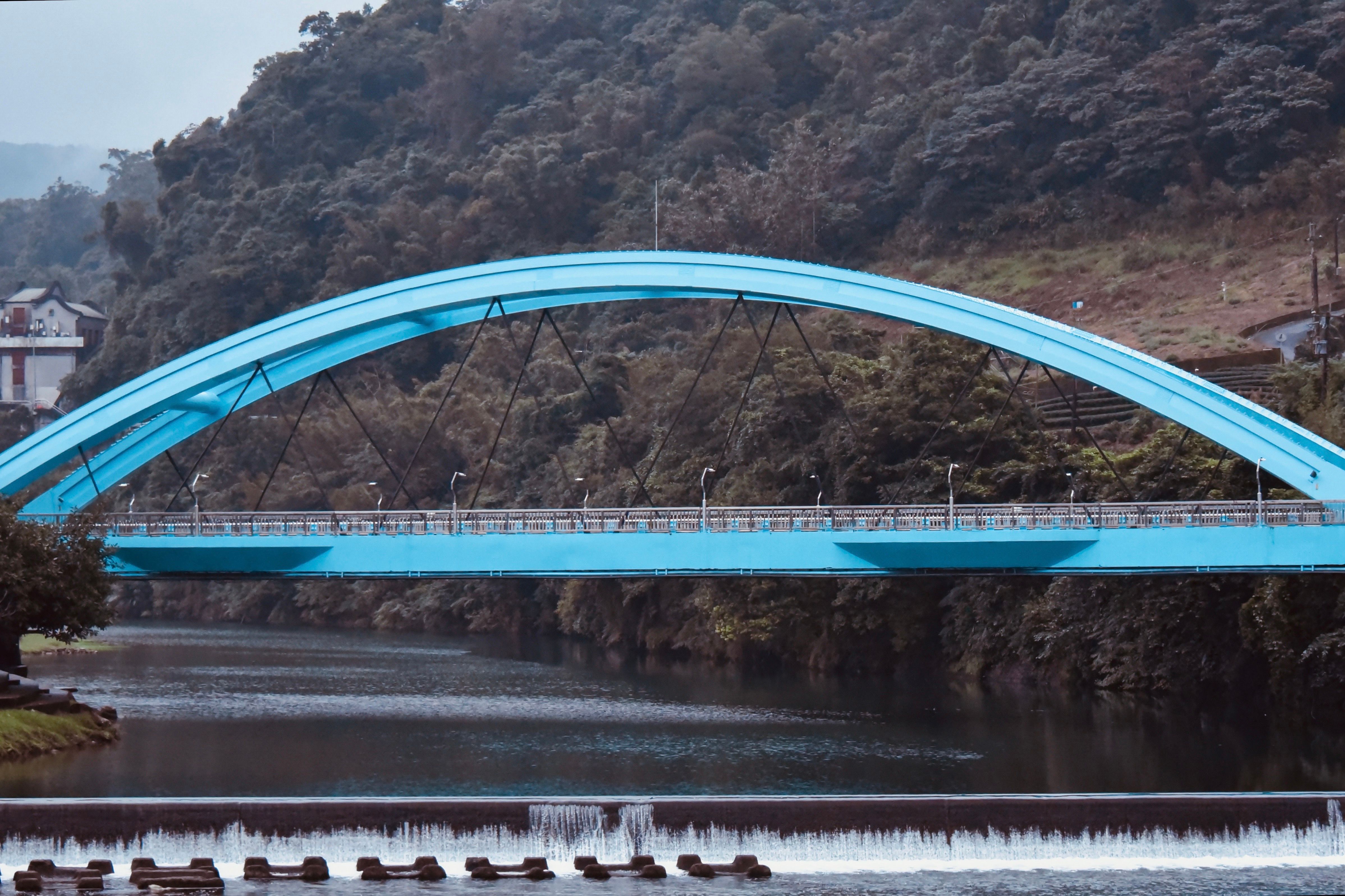 Scenic Blue Arch Bridge Over Serene River · Free Stock Photo