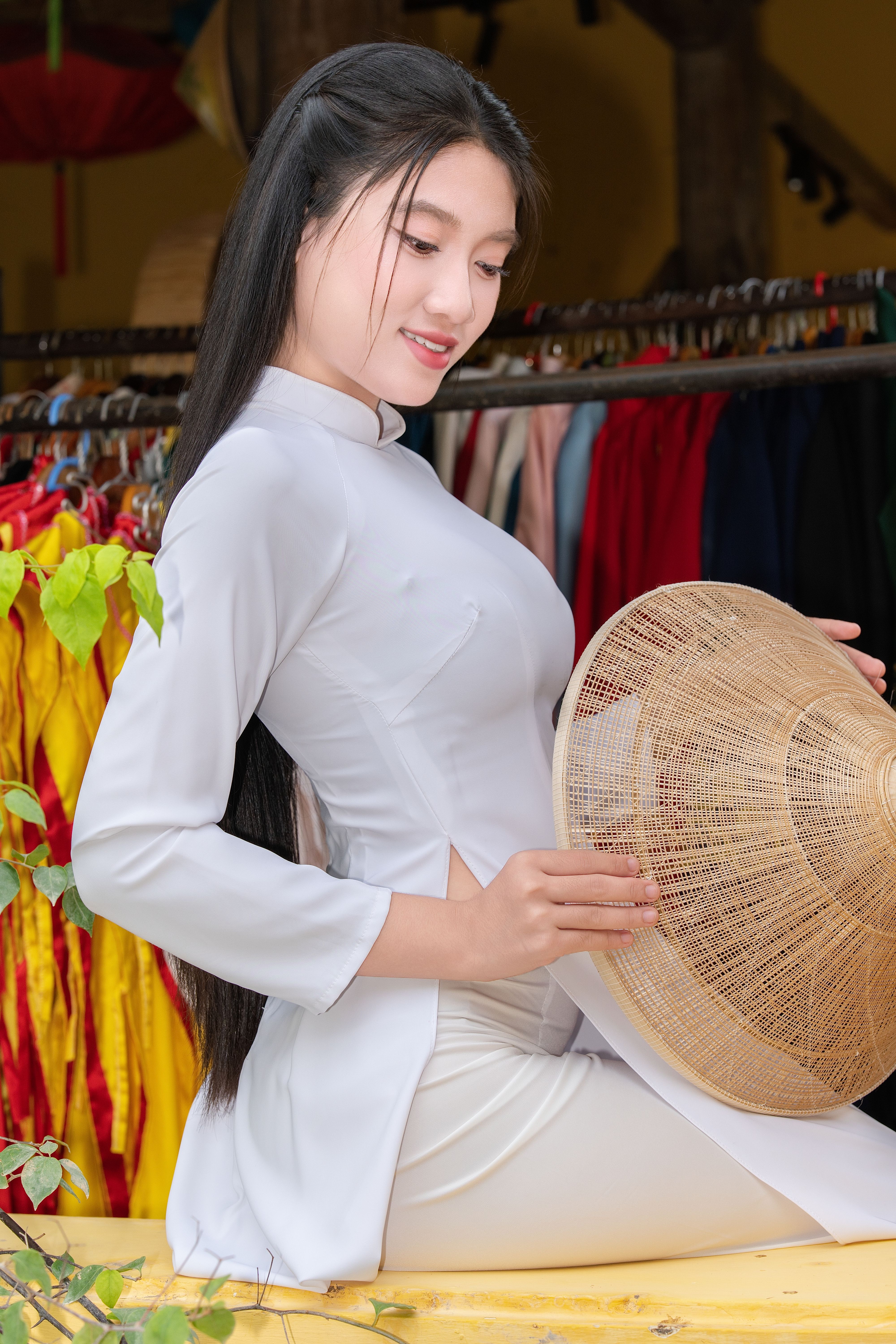 Traditional Vietnamese Dress with Conical Hat · Free Stock Photo