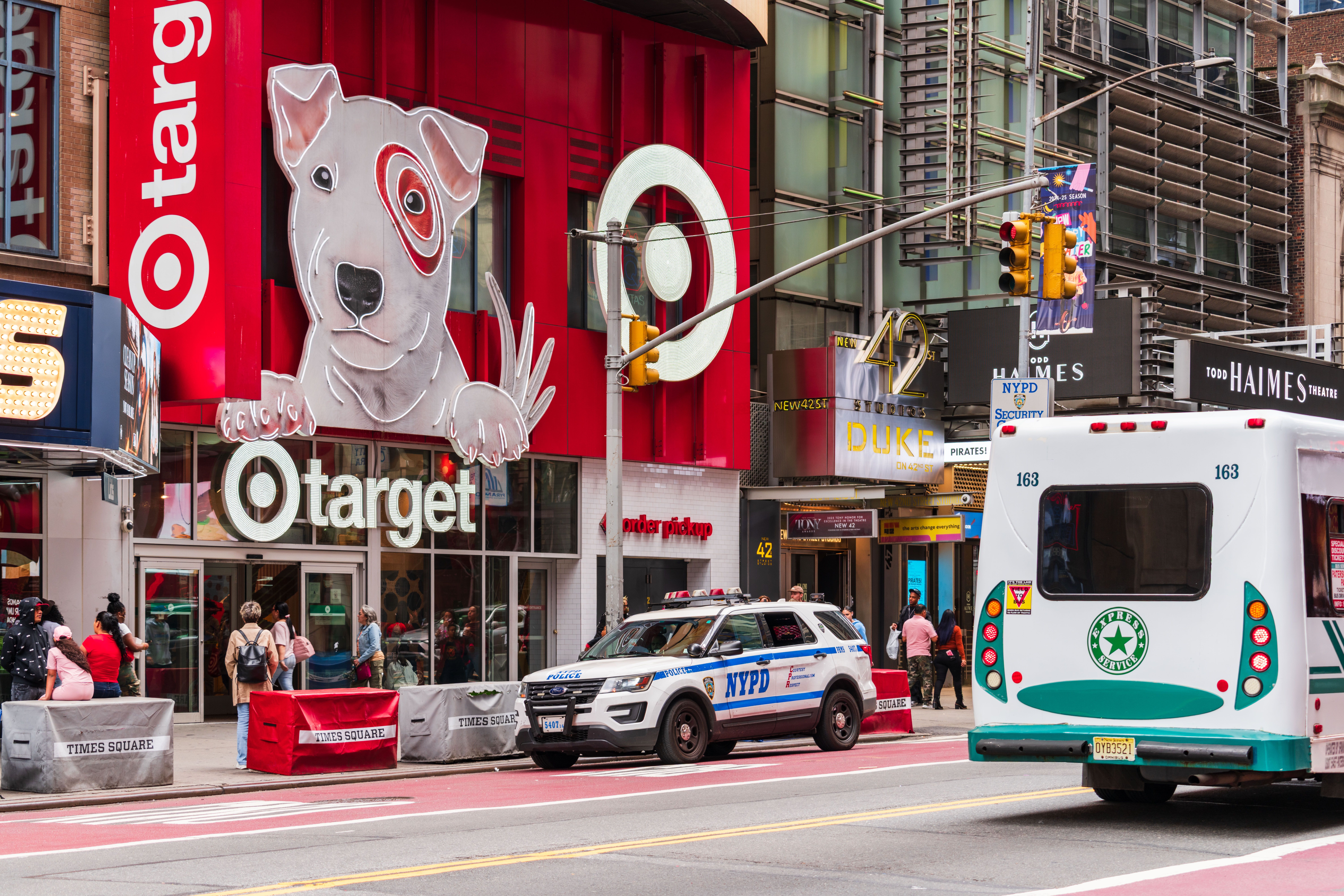 Times Square Vibrant Street View with Target Storefront · Free Stock Photo
