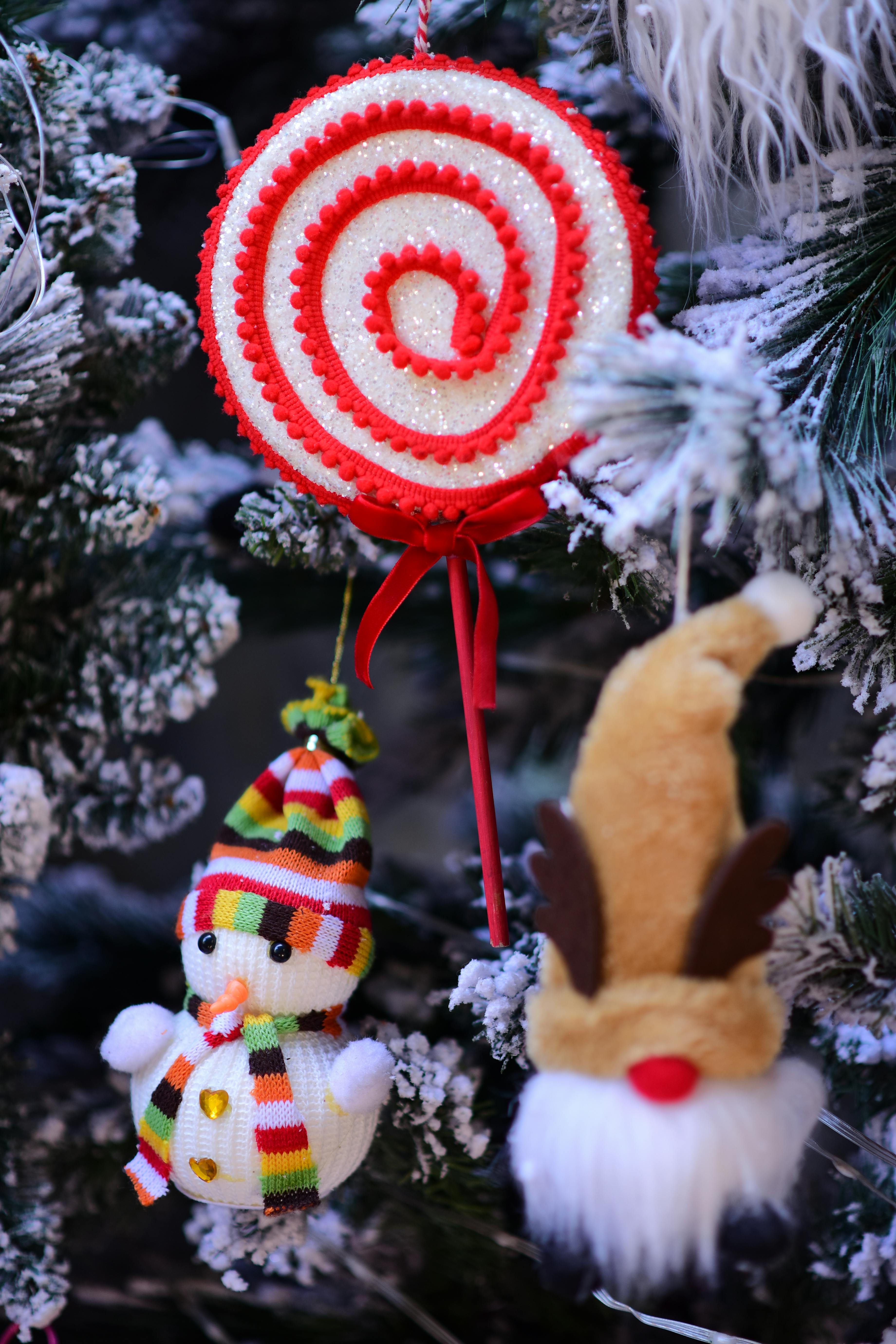 Những đồ Trang Trí Giáng Sinh Rực Rỡ Trên Cây Thông Phủ Tuyết · Ảnh có ...