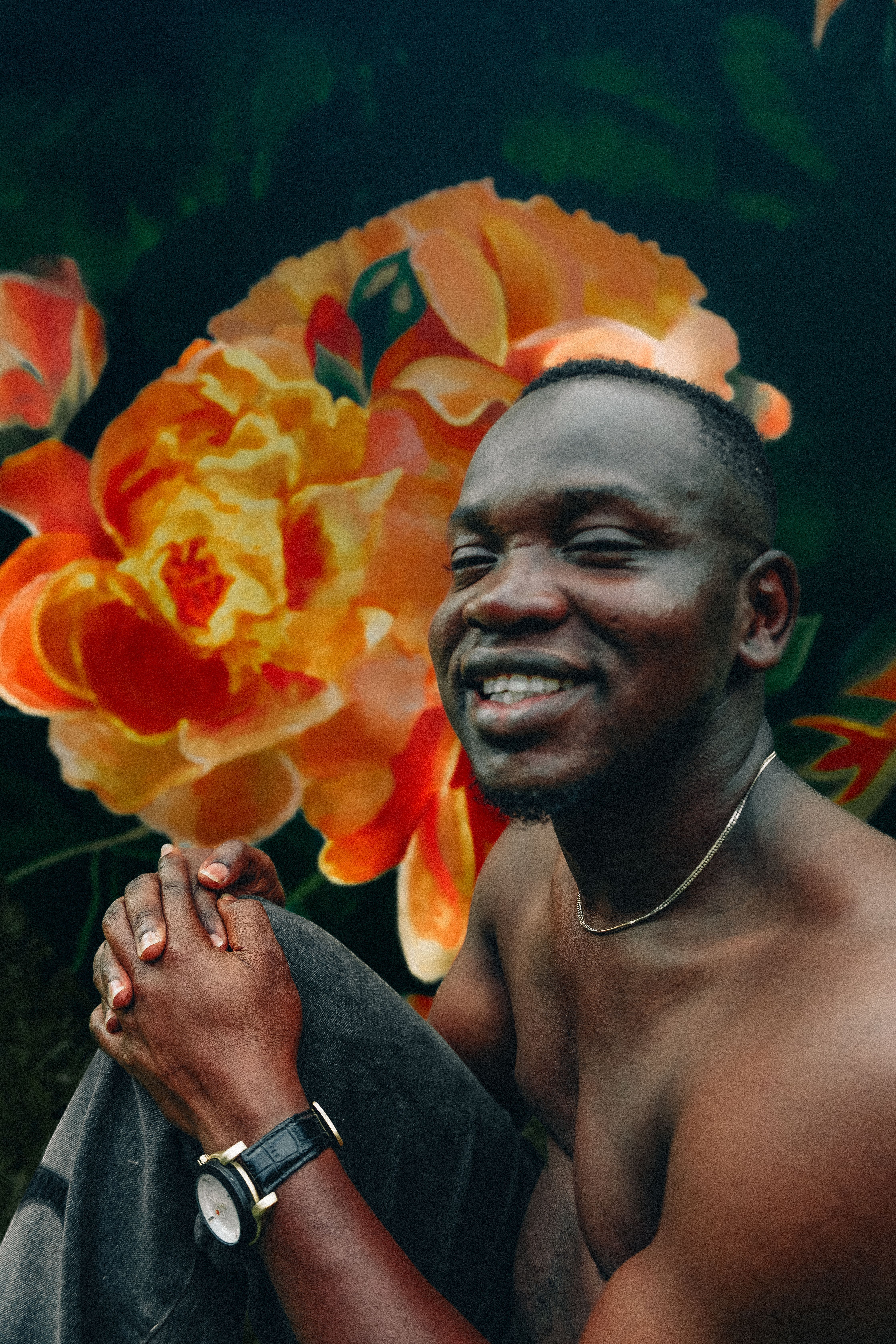 Portrait of a Smiling Man with Floral Background in Ghana · Free Stock ...