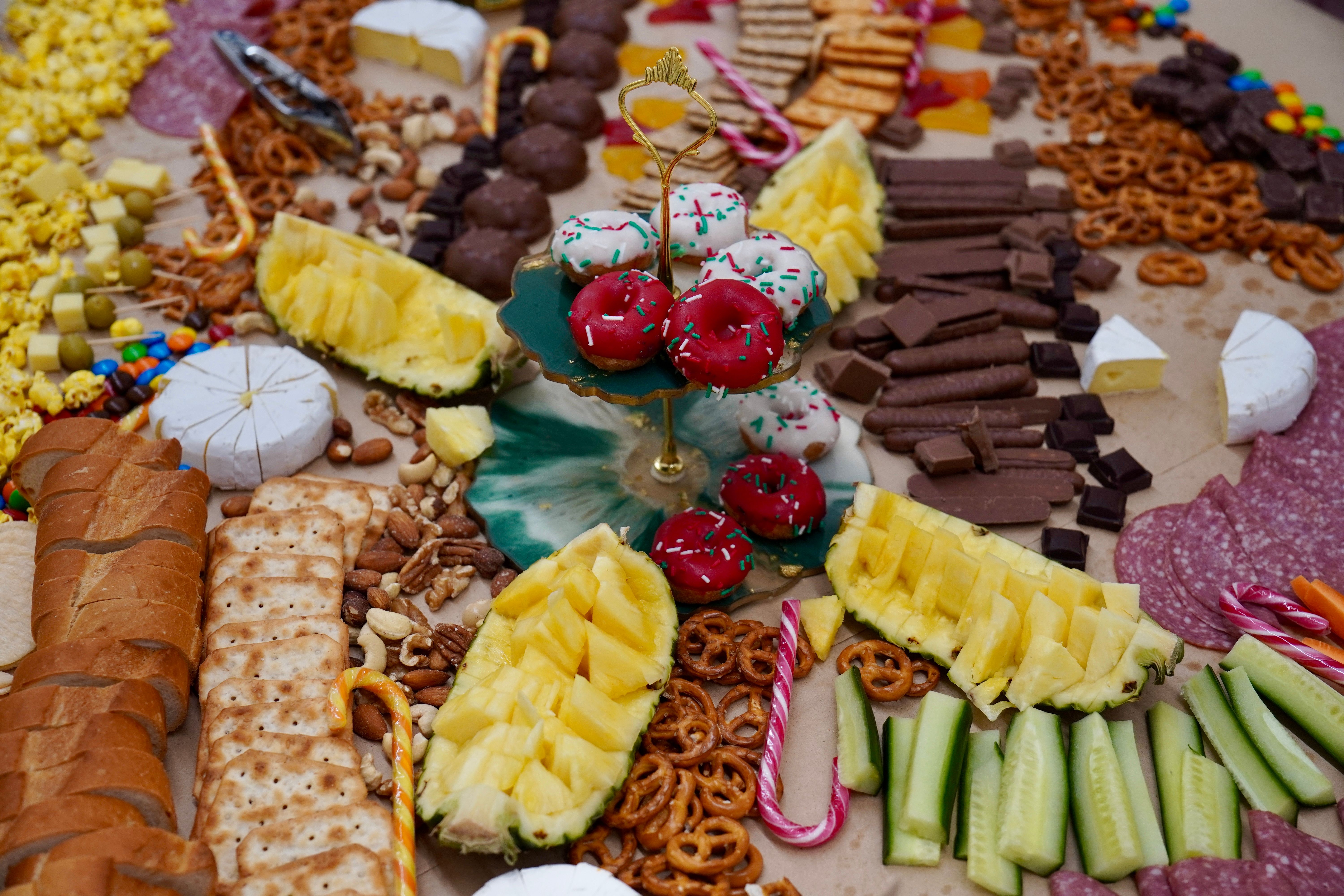 Festive Snack Buffet with Sweets and Savories · Free Stock Photo