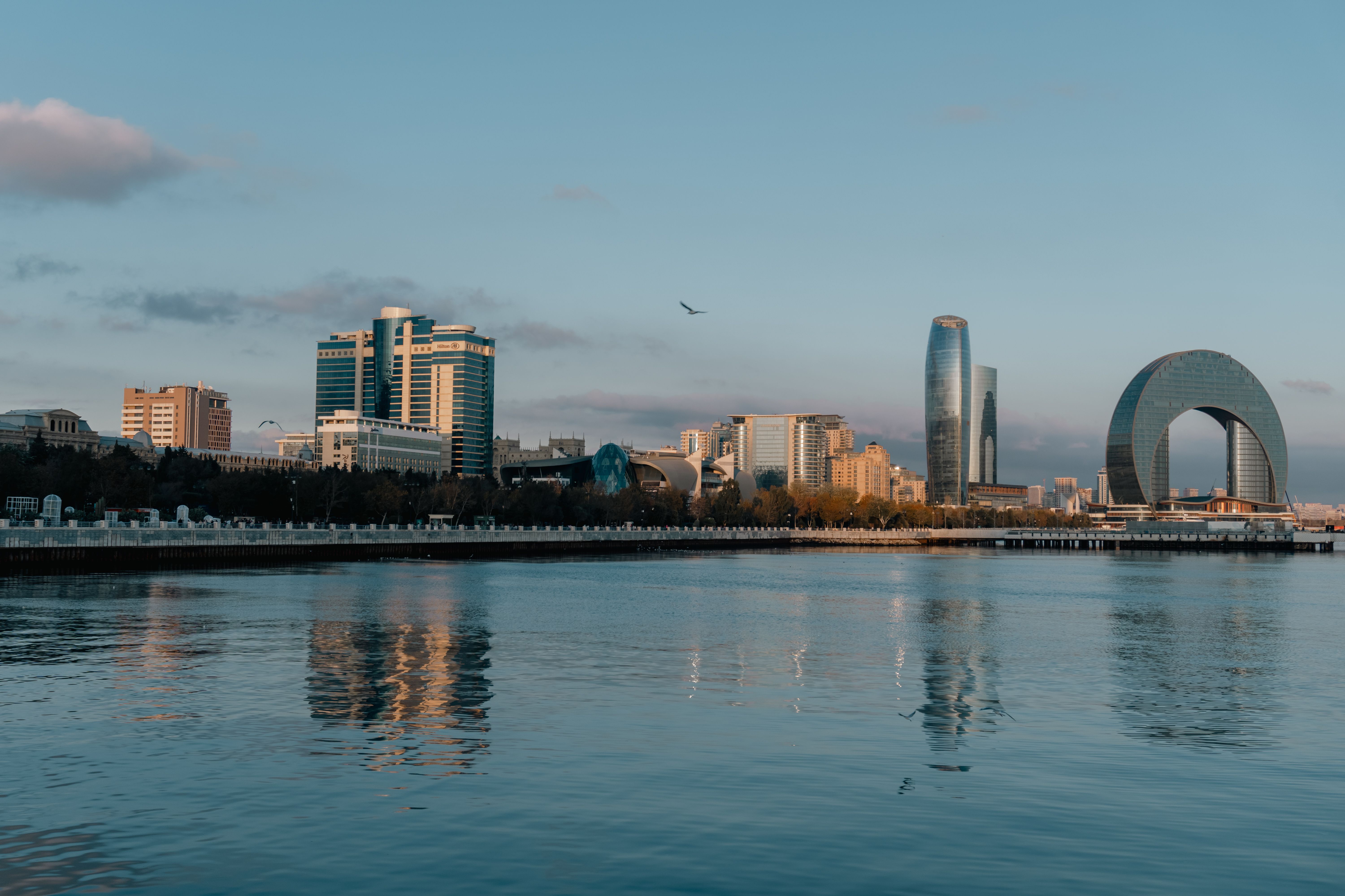 Stunning Baku Skyline with Iconic Buildings · Free Stock Photo