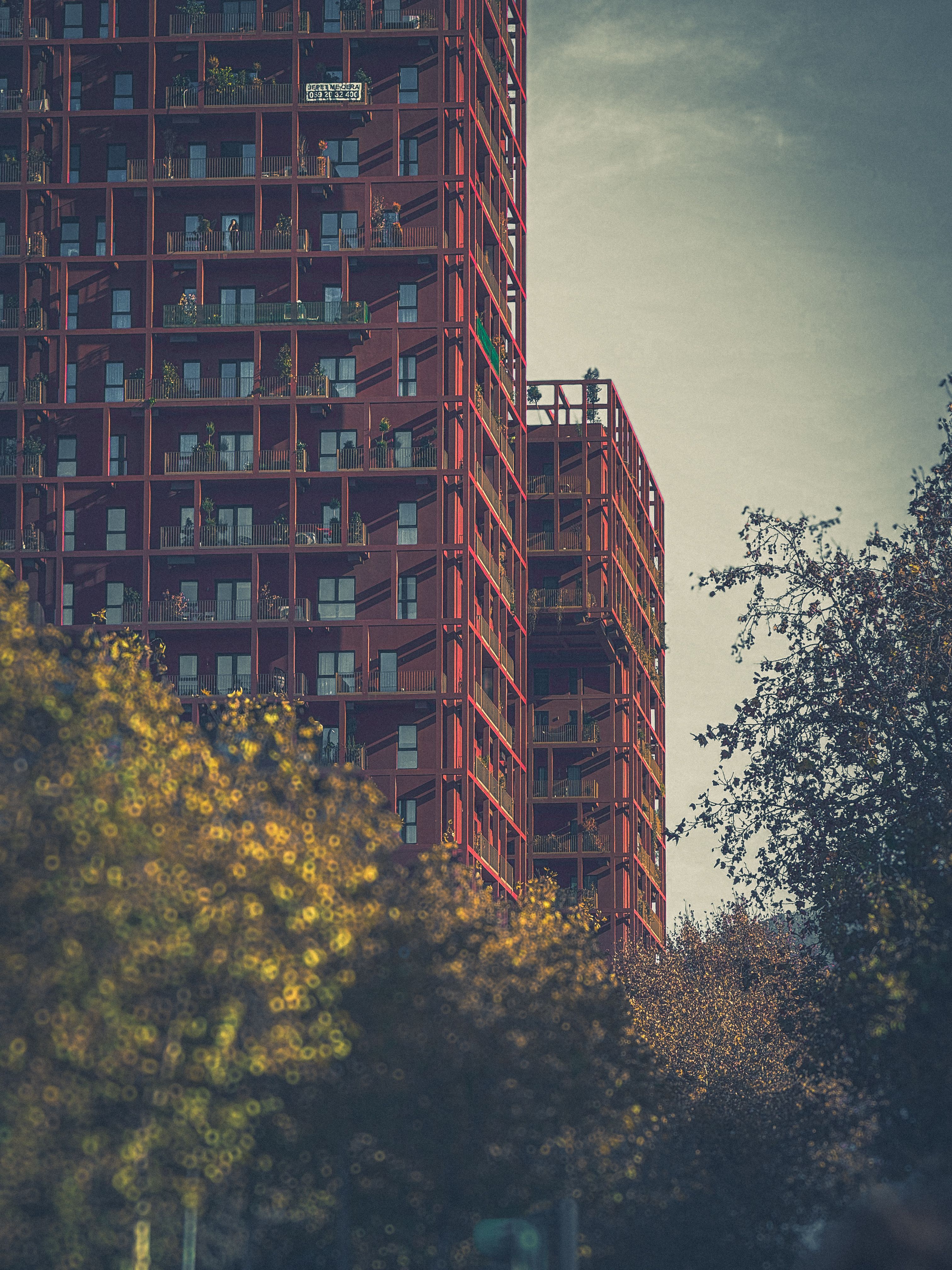 Modern Red Residential Building in Tirana · Free Stock Photo
