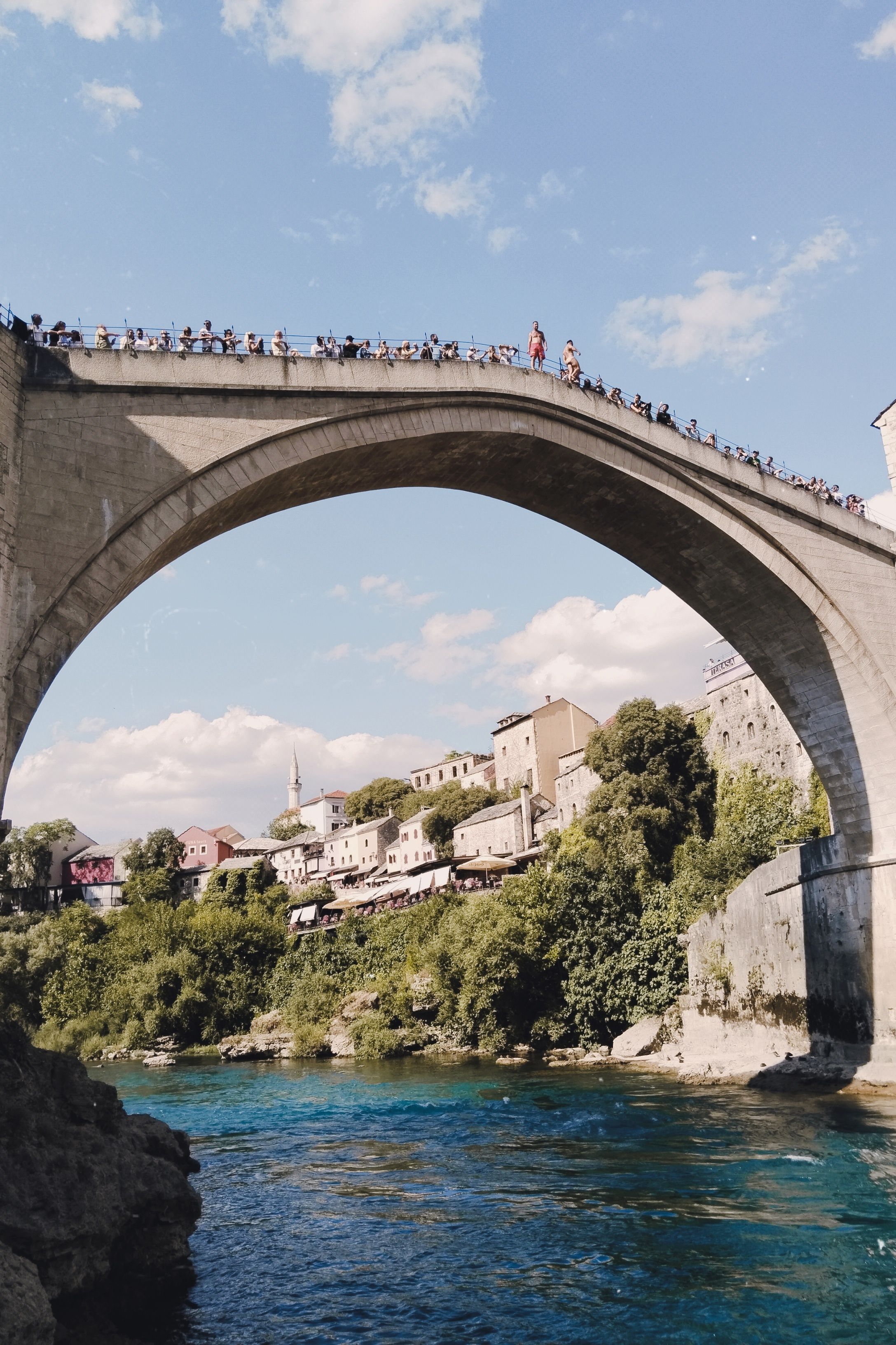 Stari Most Bridge in Mostar with Tourists · Free Stock Photo