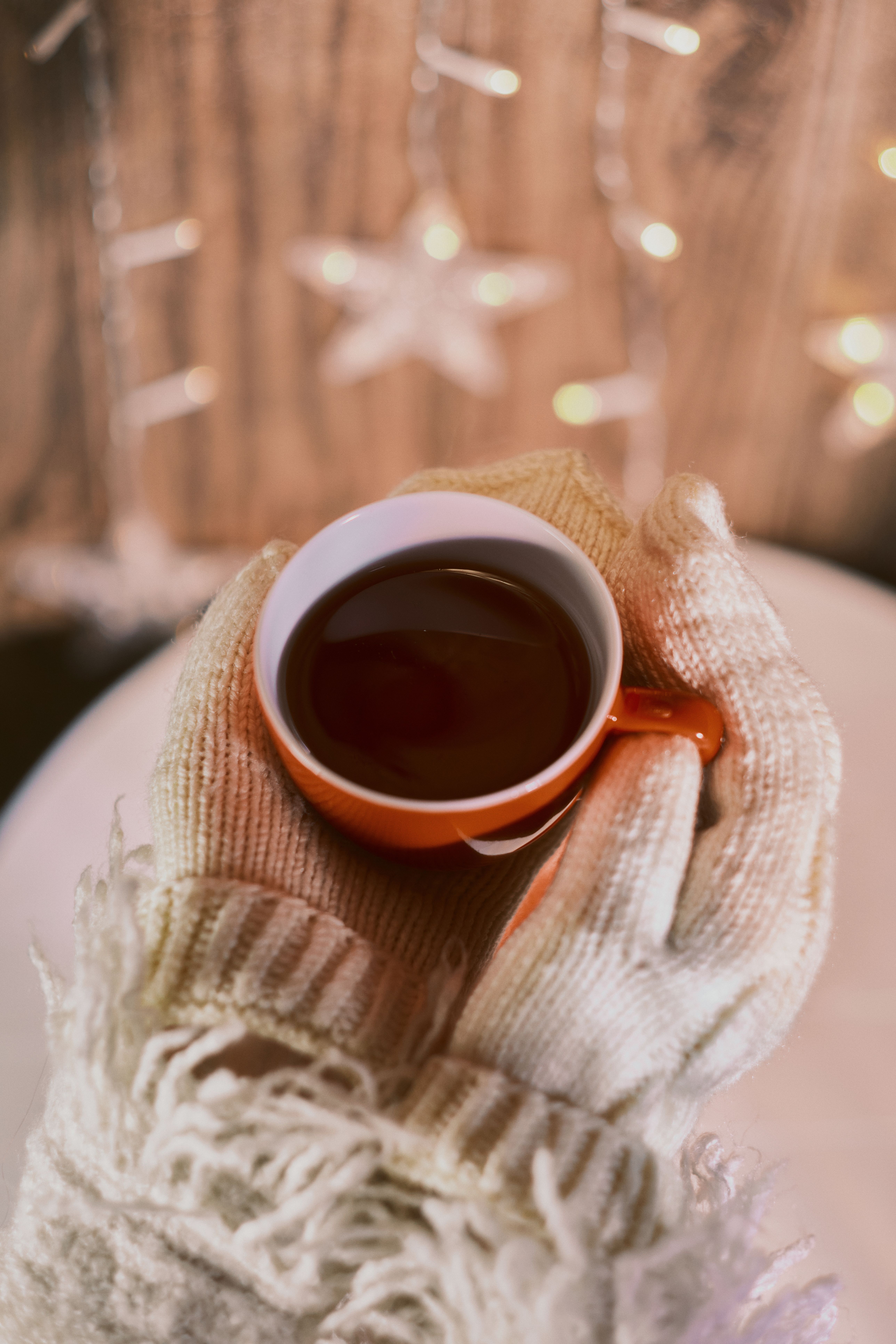 Cozy Winter Scene with Warm Cup of Tea · Free Stock Photo