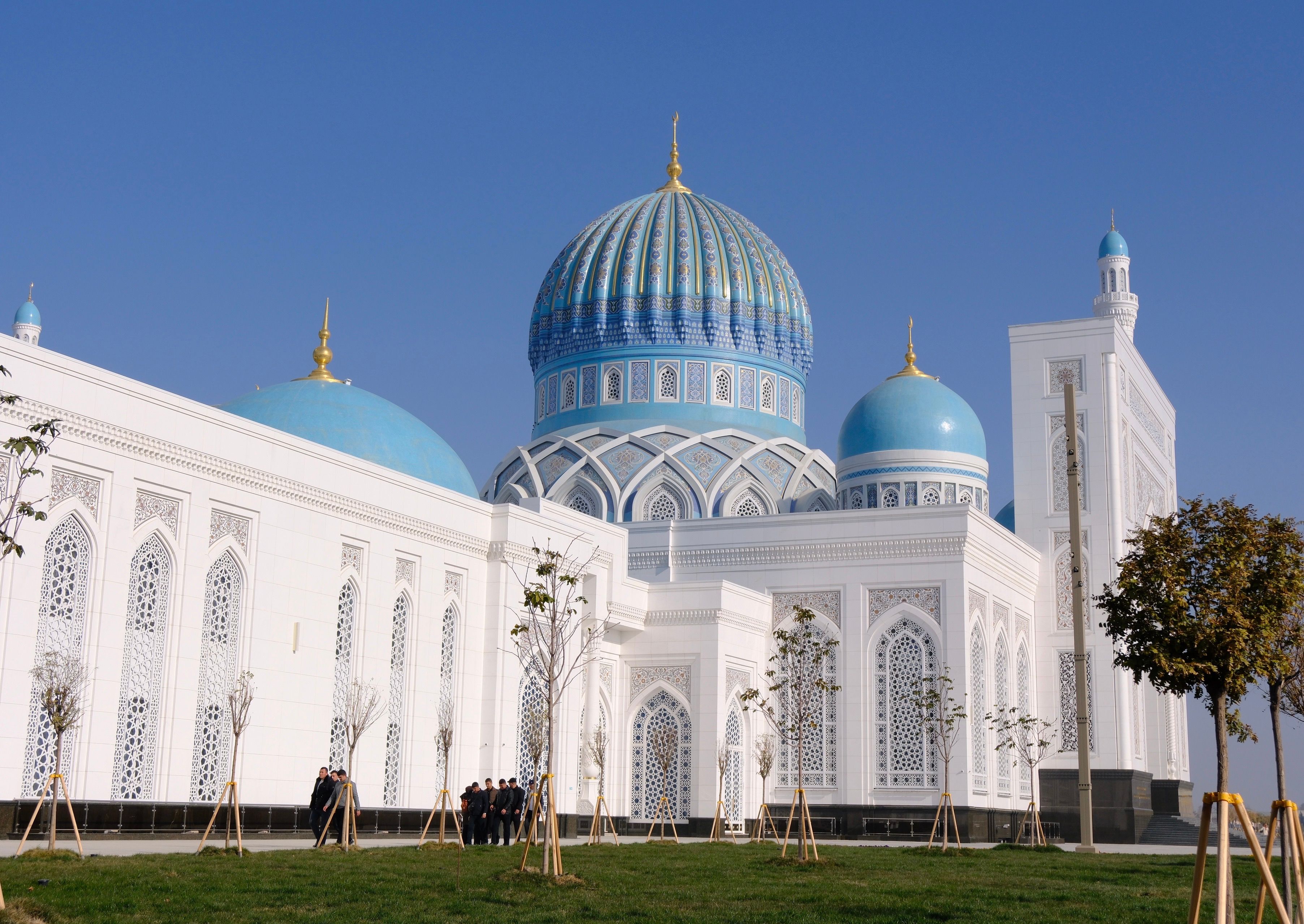 Majestic Blue Domed Mosque in Bright Daylight · Free Stock Photo