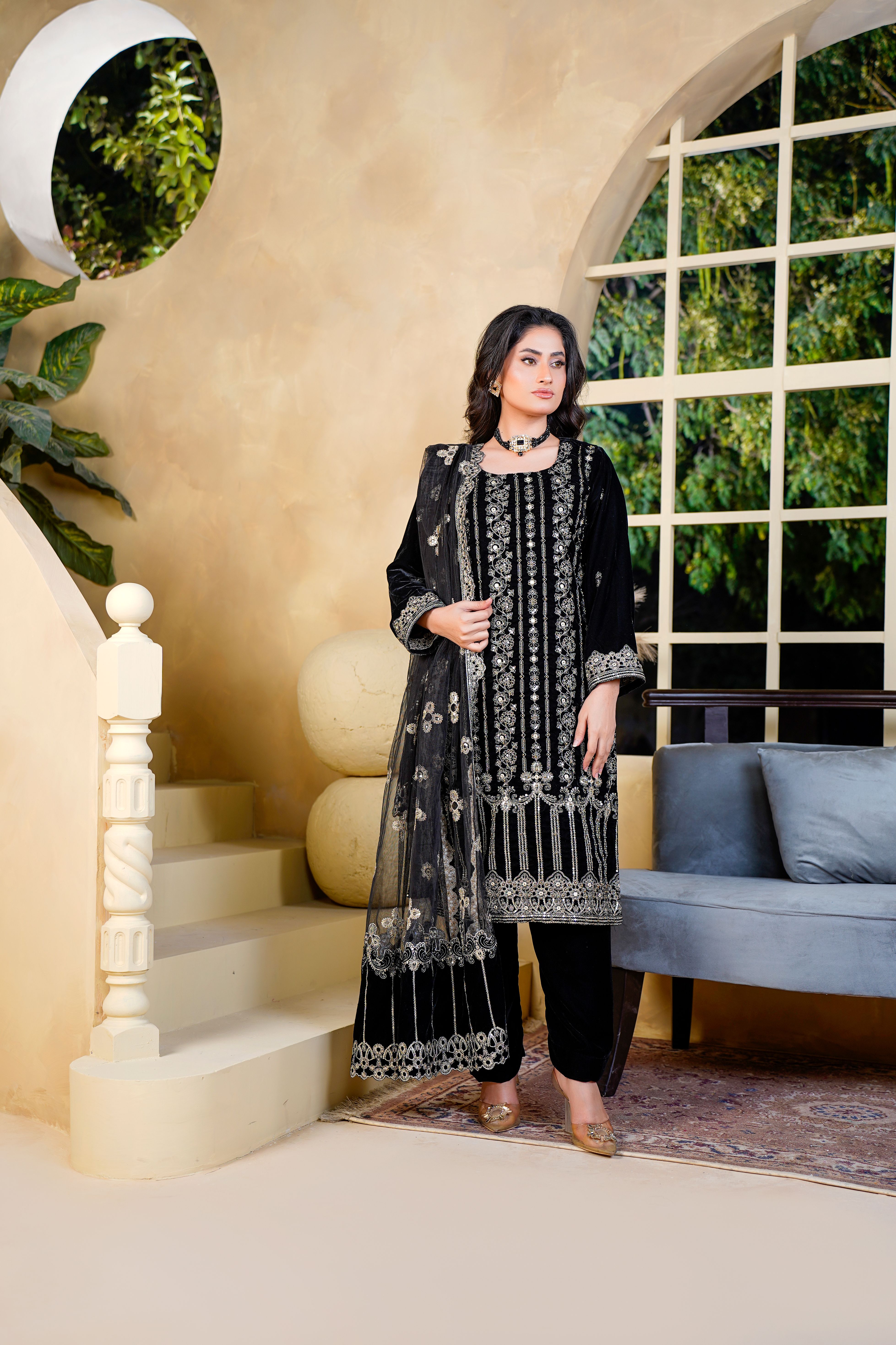 Elegant Eastern Fashion in Indoor Setting · Free Stock Photo