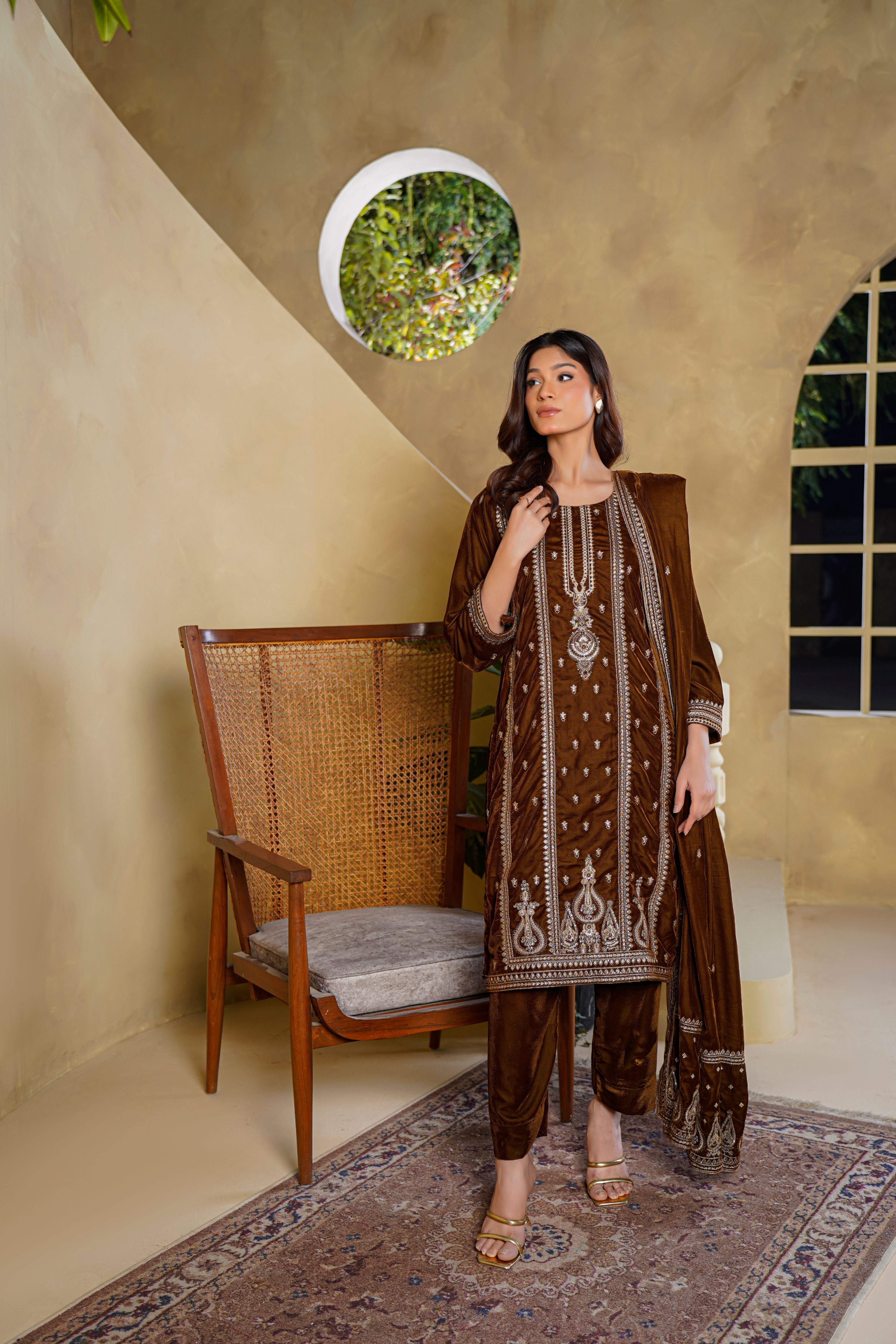 Elegant Eastern Velvet Dress Fashion Portrait · Free Stock Photo