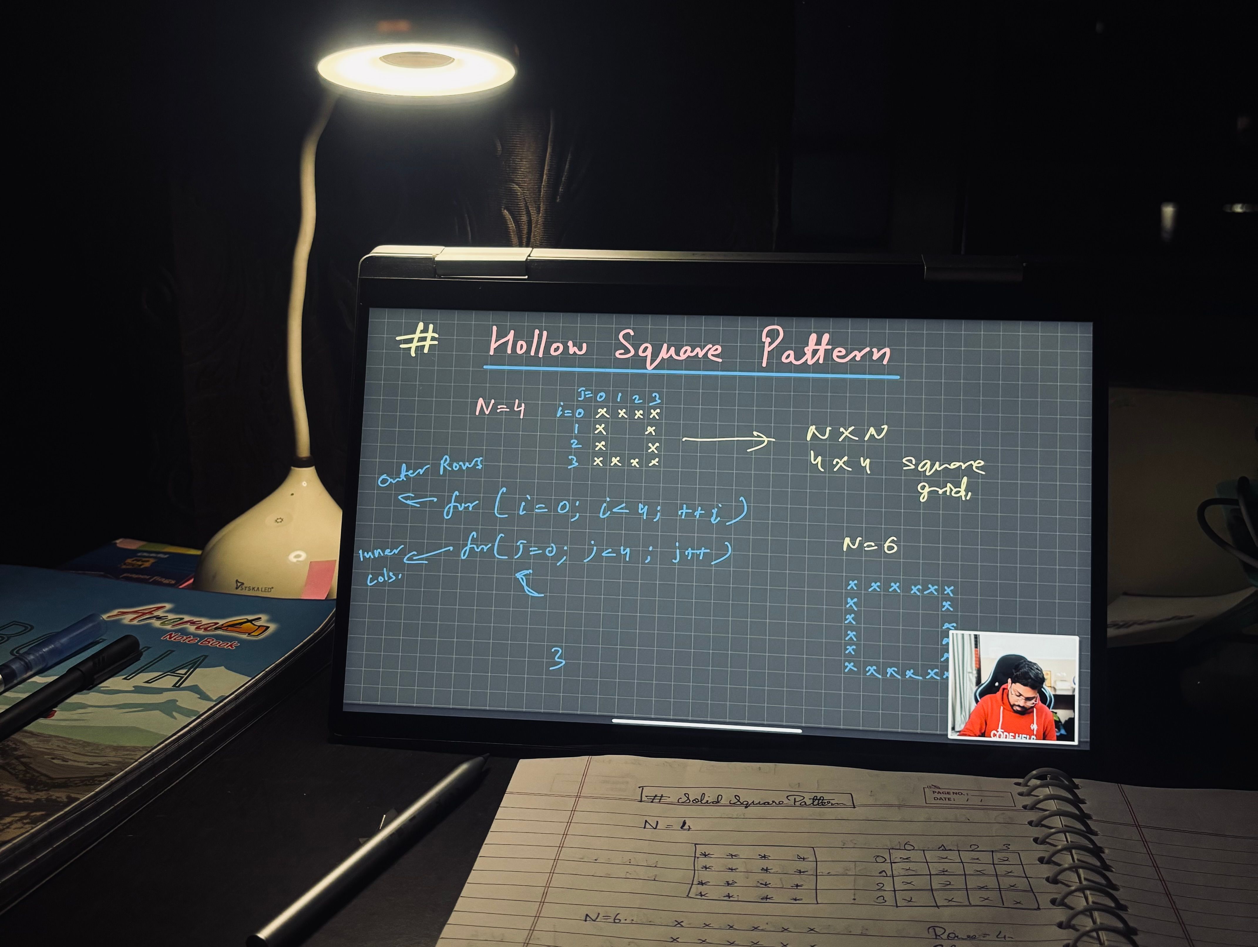 Cozy Night Study Session with Coding Notes · Free Stock Photo