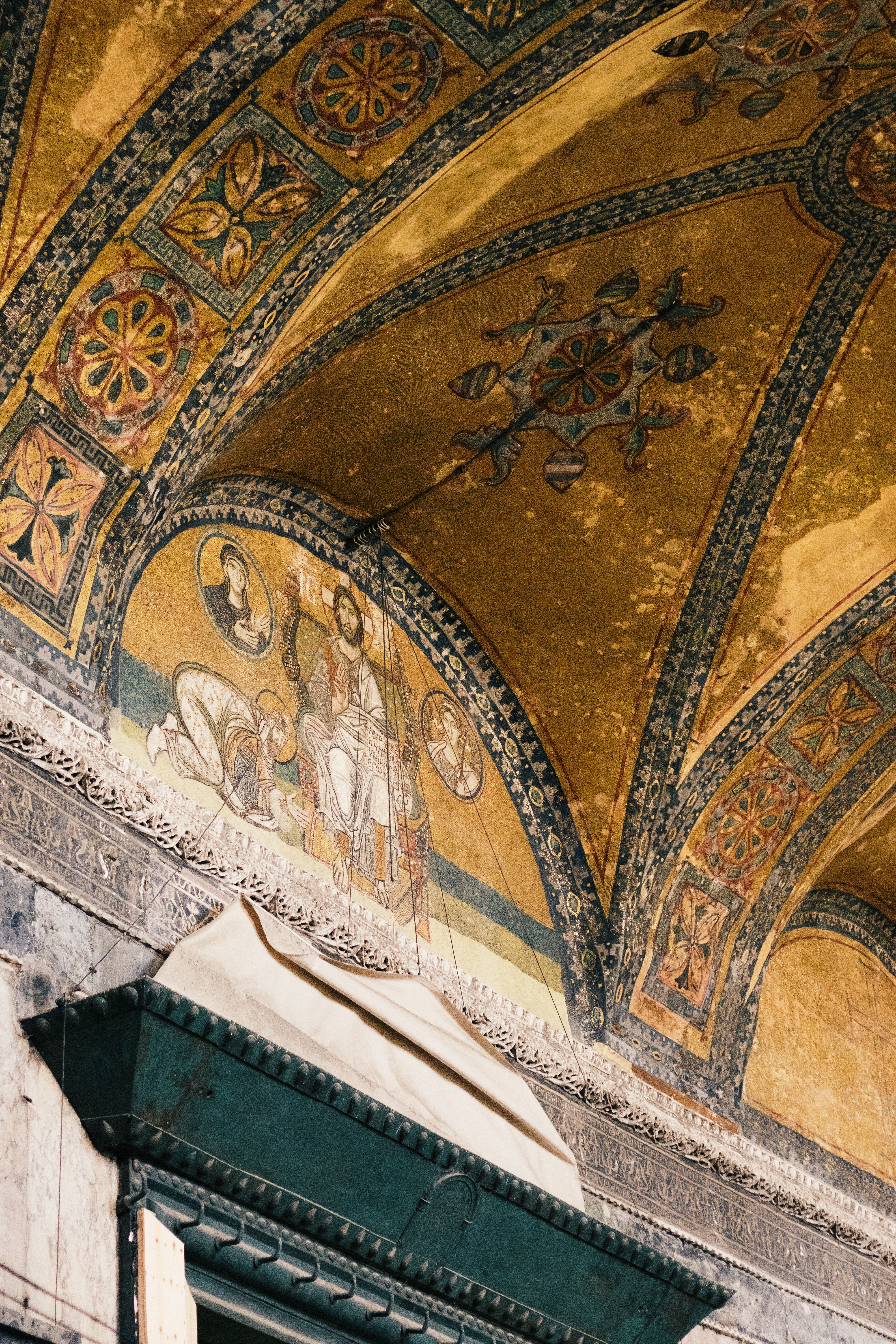 Intricate Byzantine Ceiling in Hagia Sophia, Istanbul · Free Stock Photo
