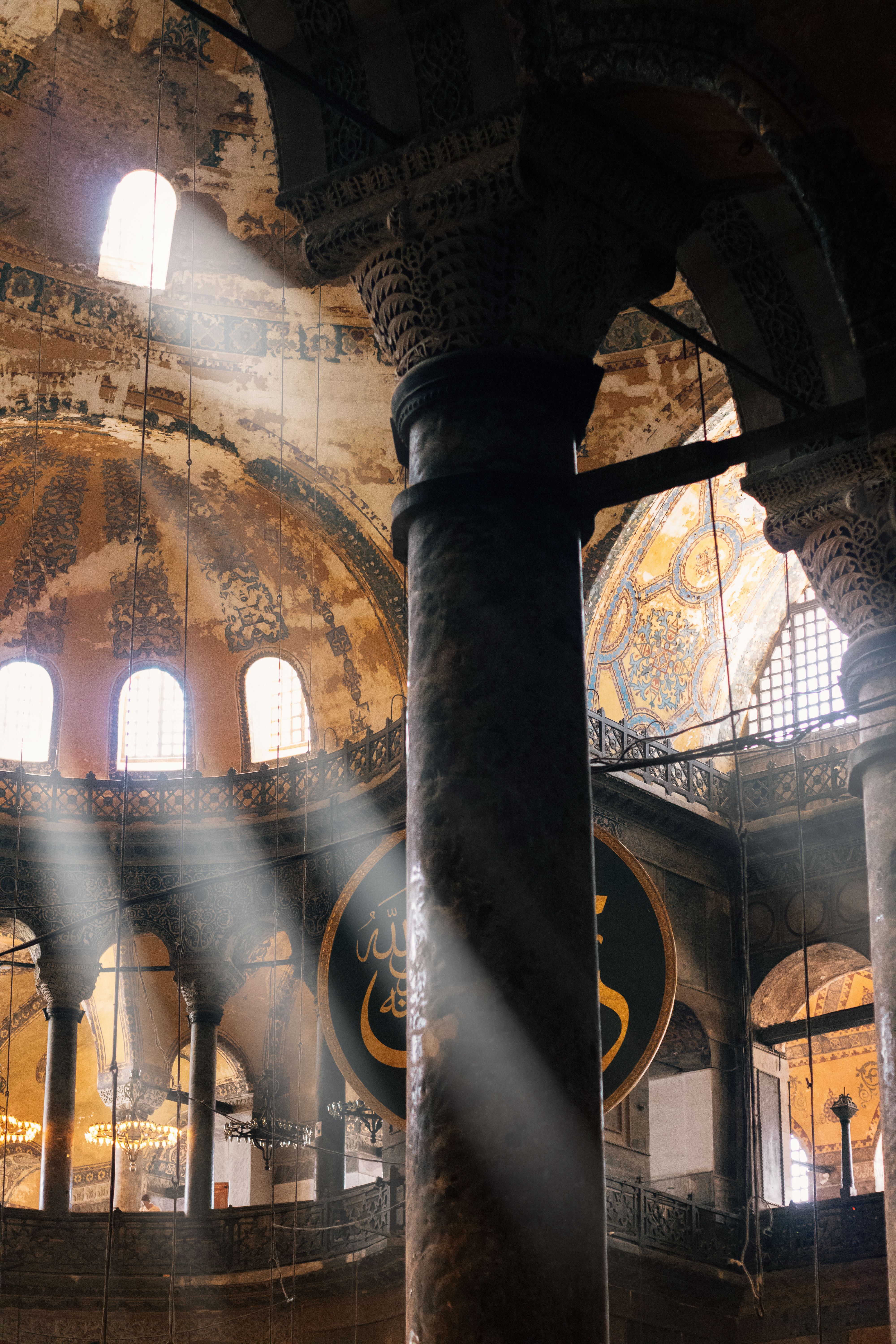 Sunbeams Illuminate Ancient Church Interior · Free Stock Photo