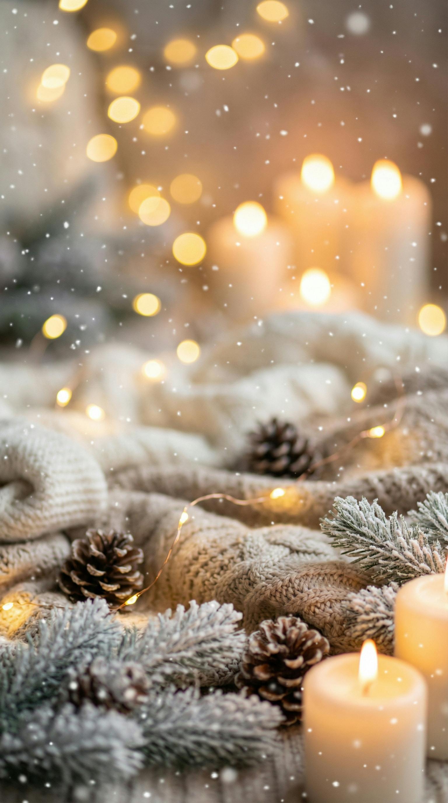 Przytulna Zimowa Scena Ze świecami I Szyszkami · Darmowe zdjęcie z galerii