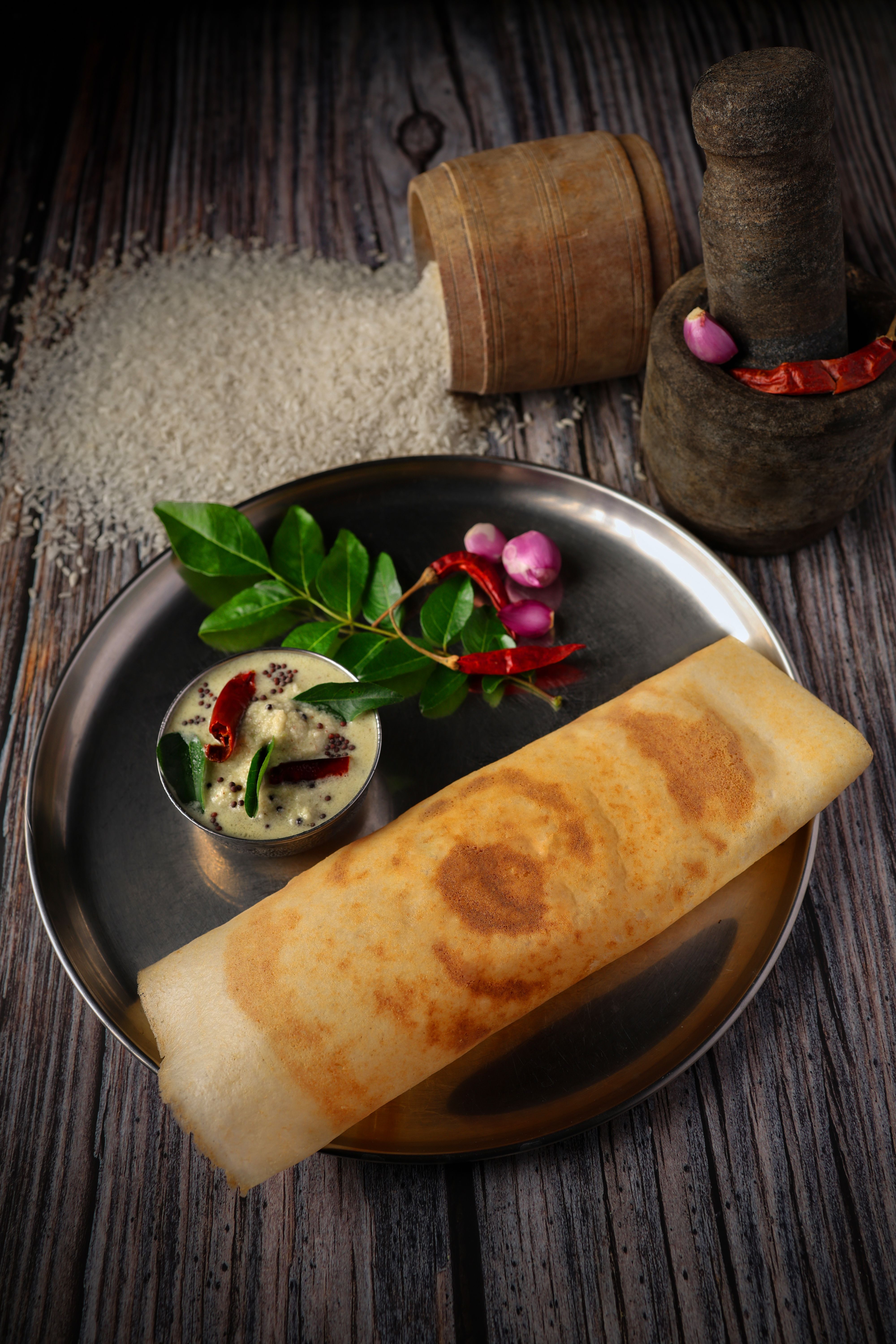 Authentic South Indian Dosa with Chutney · Free Stock Photo