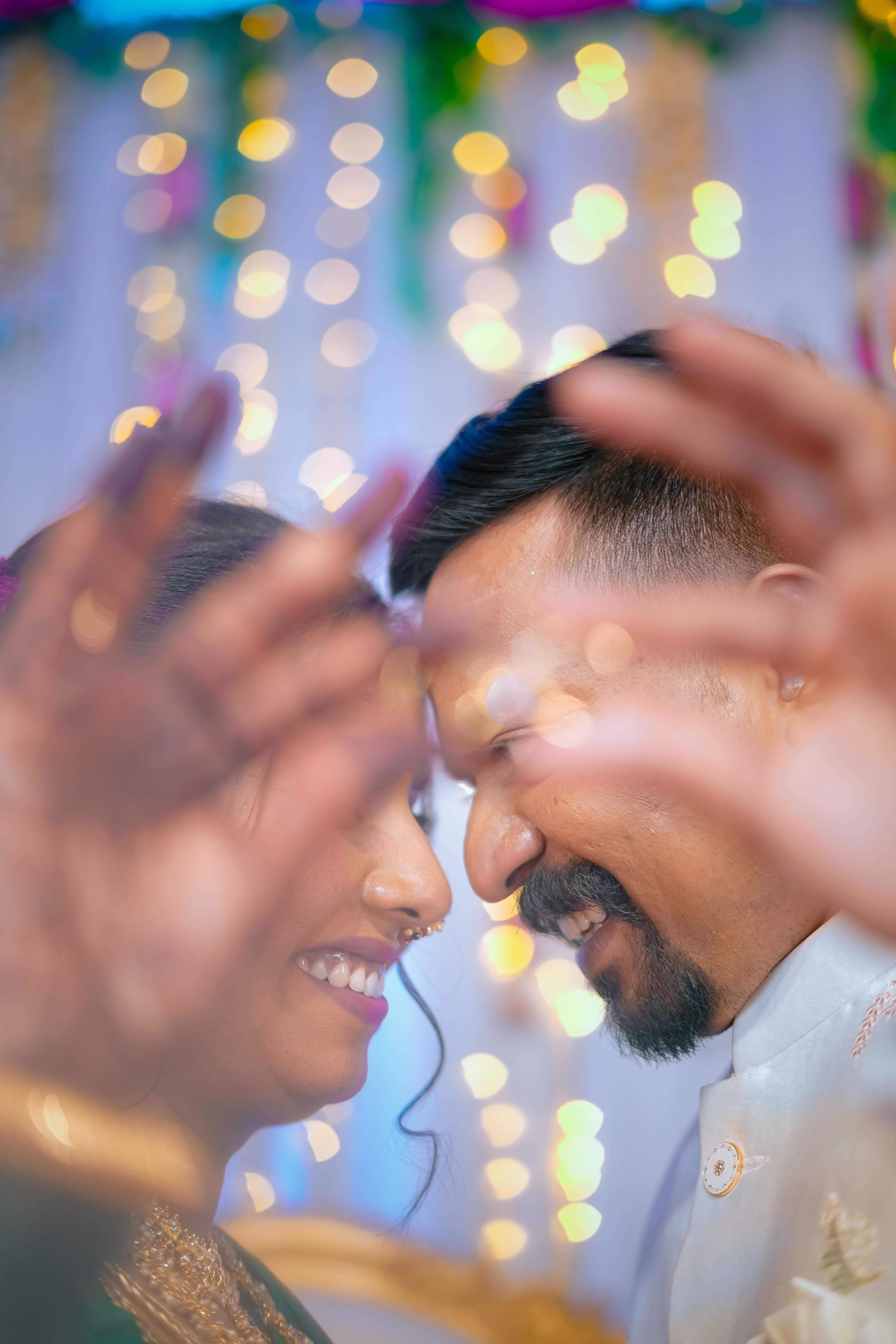 Joyful Indian Wedding Close-Up with Bokeh · Free Stock Photo