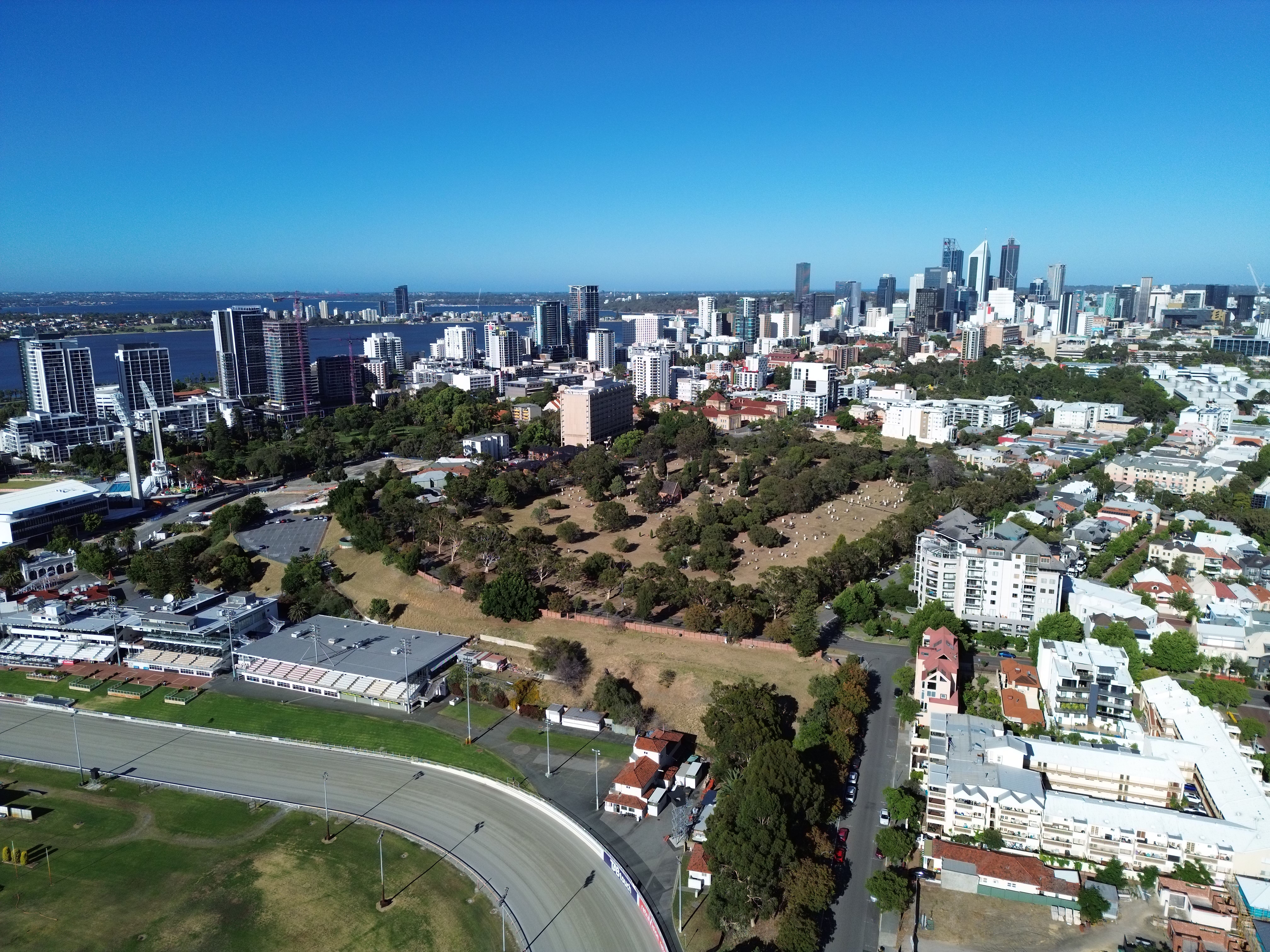 Aerial View of Perth City Skyline and Parks · Free Stock Photo