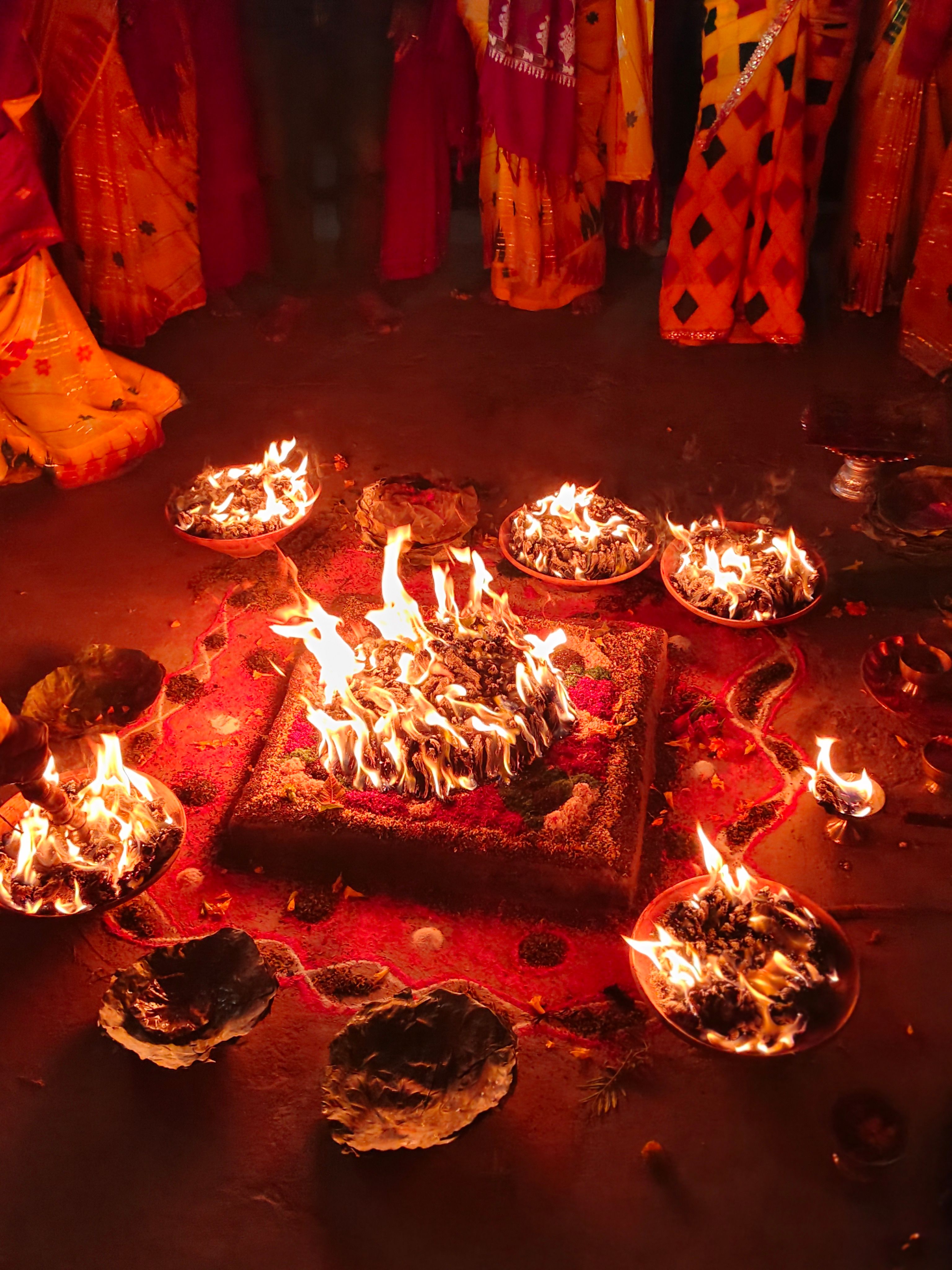 Traditional Fire Ritual Ceremony with People · Free Stock Photo