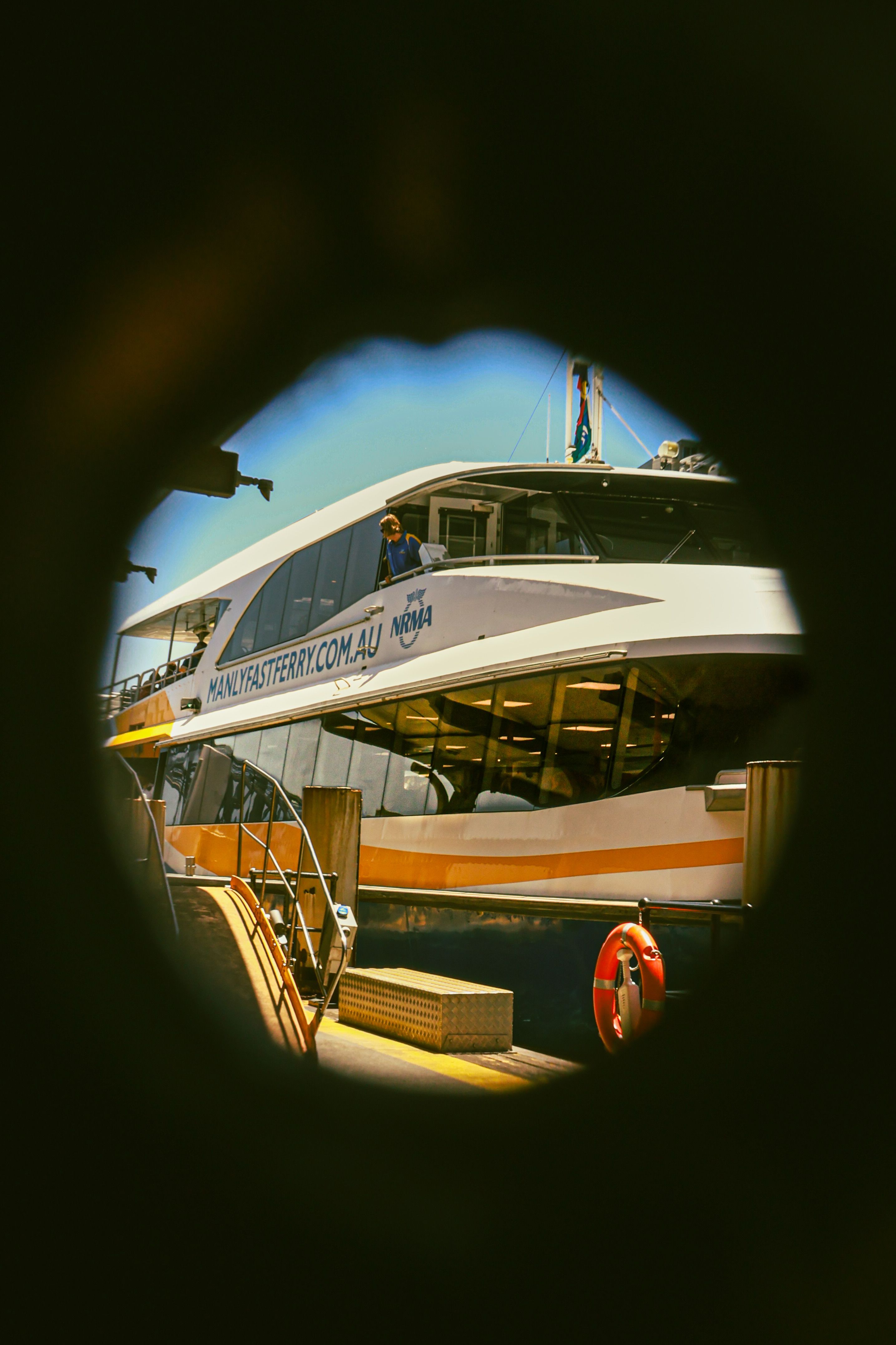 Manly Fast Ferry Docked at Pier in Circular View · Free Stock Photo