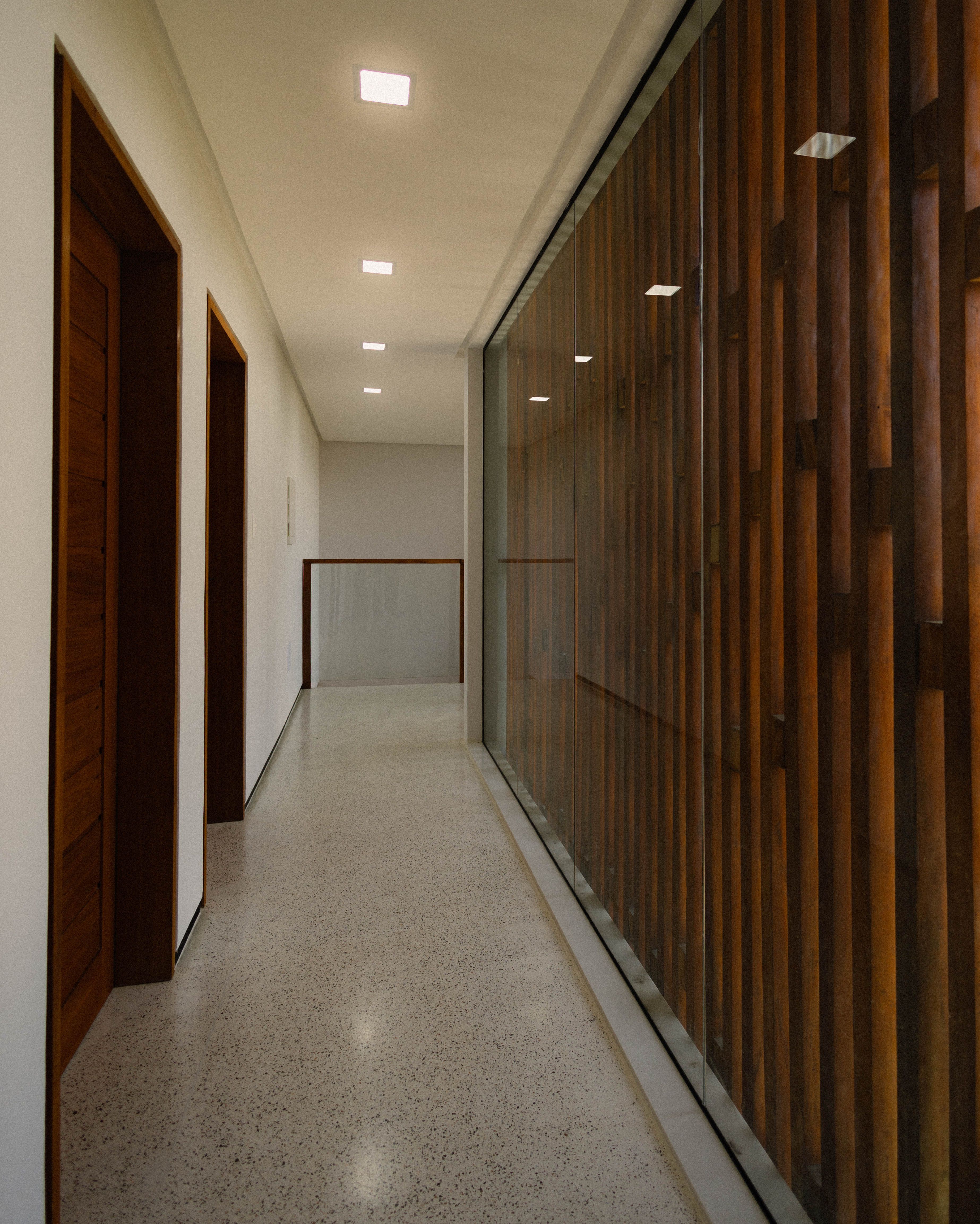 Modern Minimalist Corridor with Wood Accents · Free Stock Photo