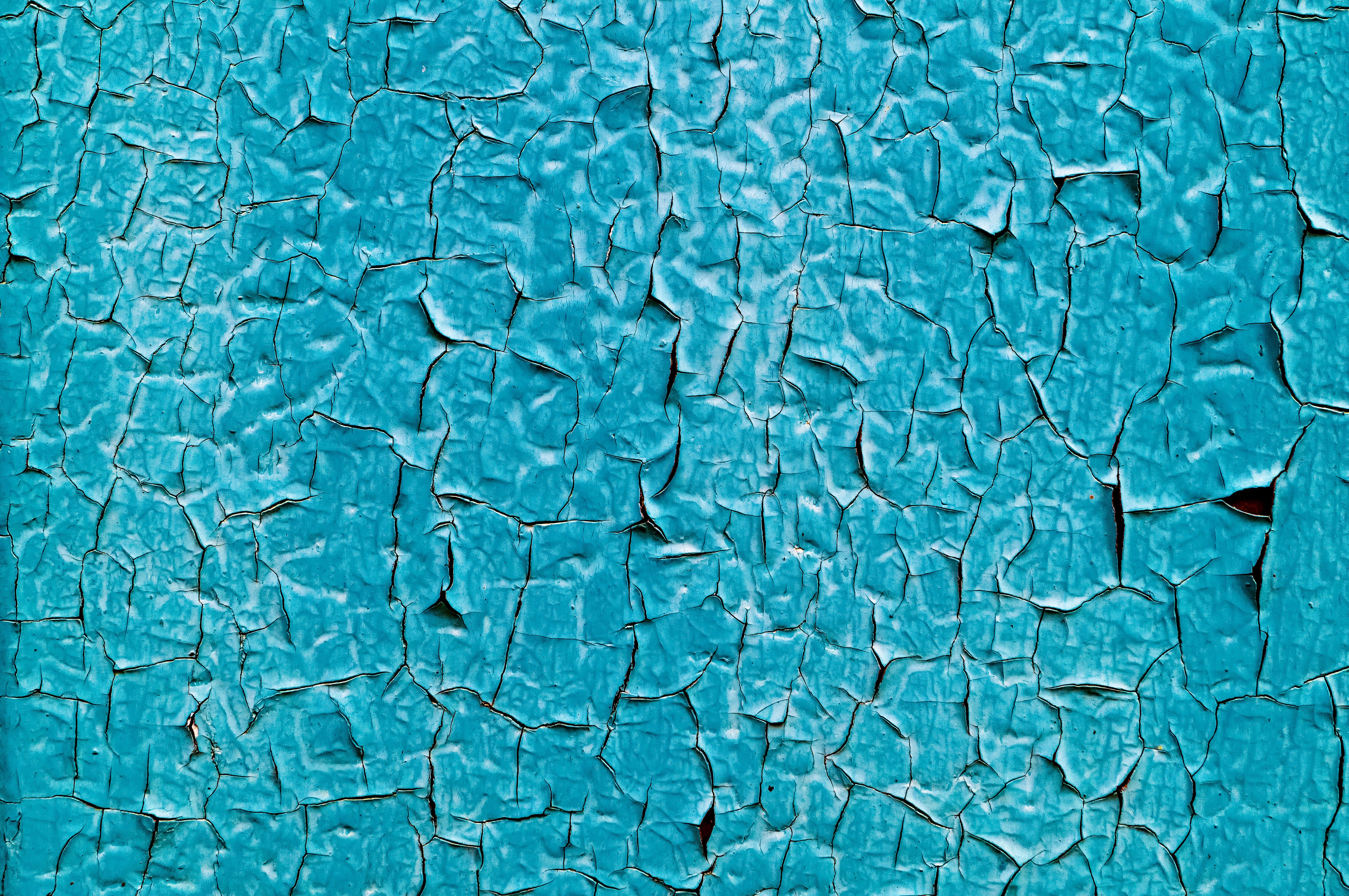 Close-up of Cracked Turquoise Paint Texture · Free Stock Photo