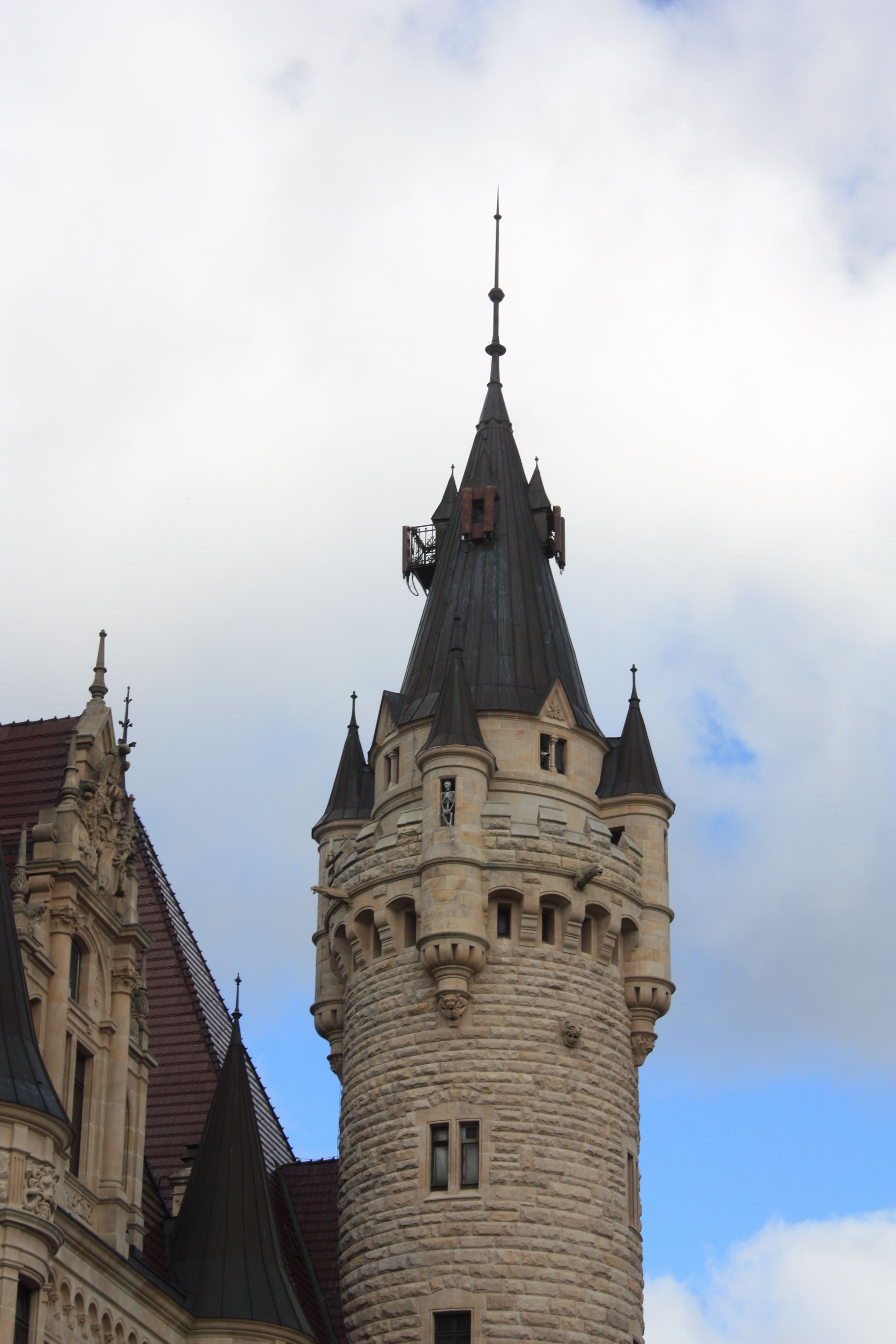 Gothic Revival Castle Tower under Blue Sky · Free Stock Photo