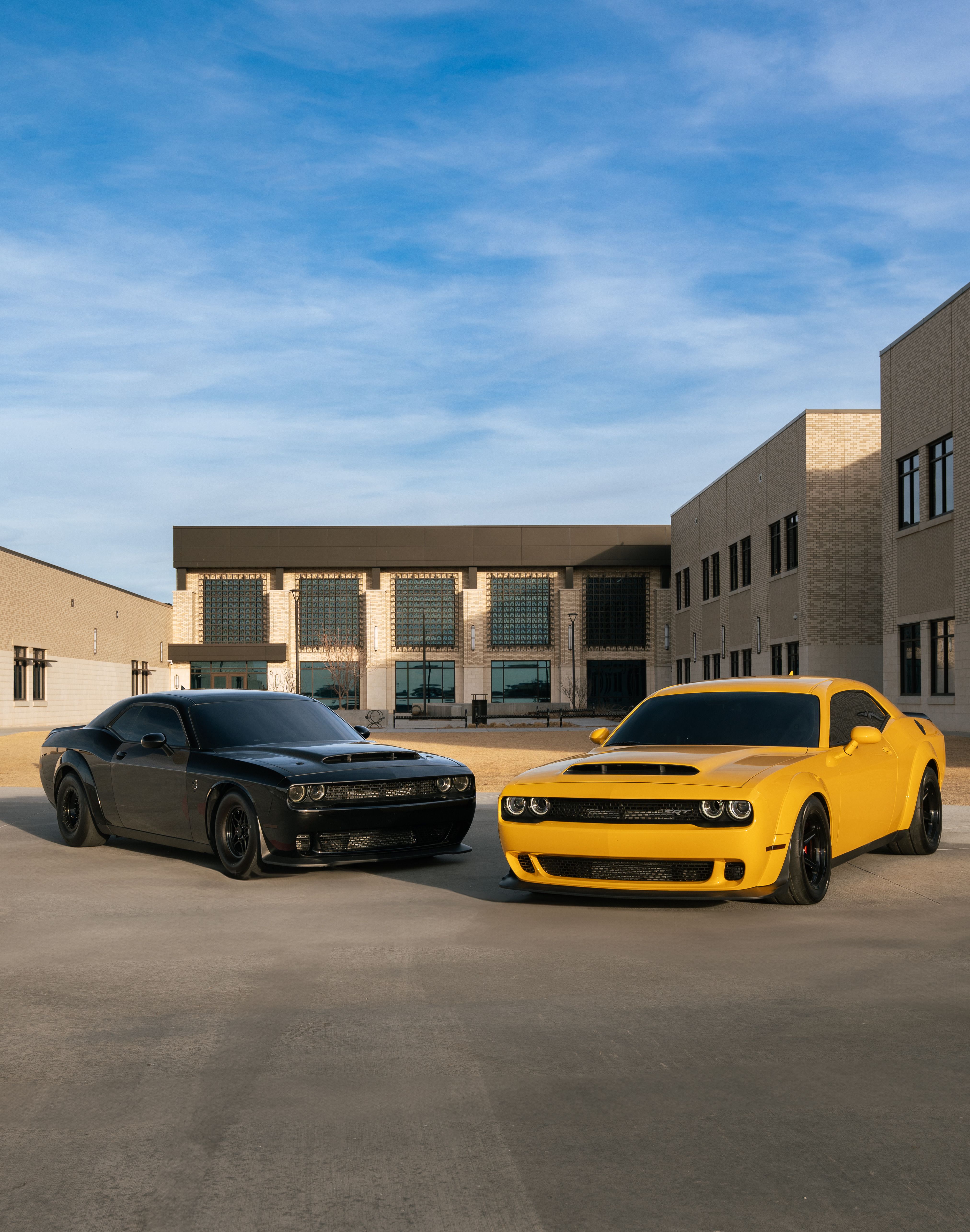 Two Dodge Challengers in Urban Setting · Free Stock Photo