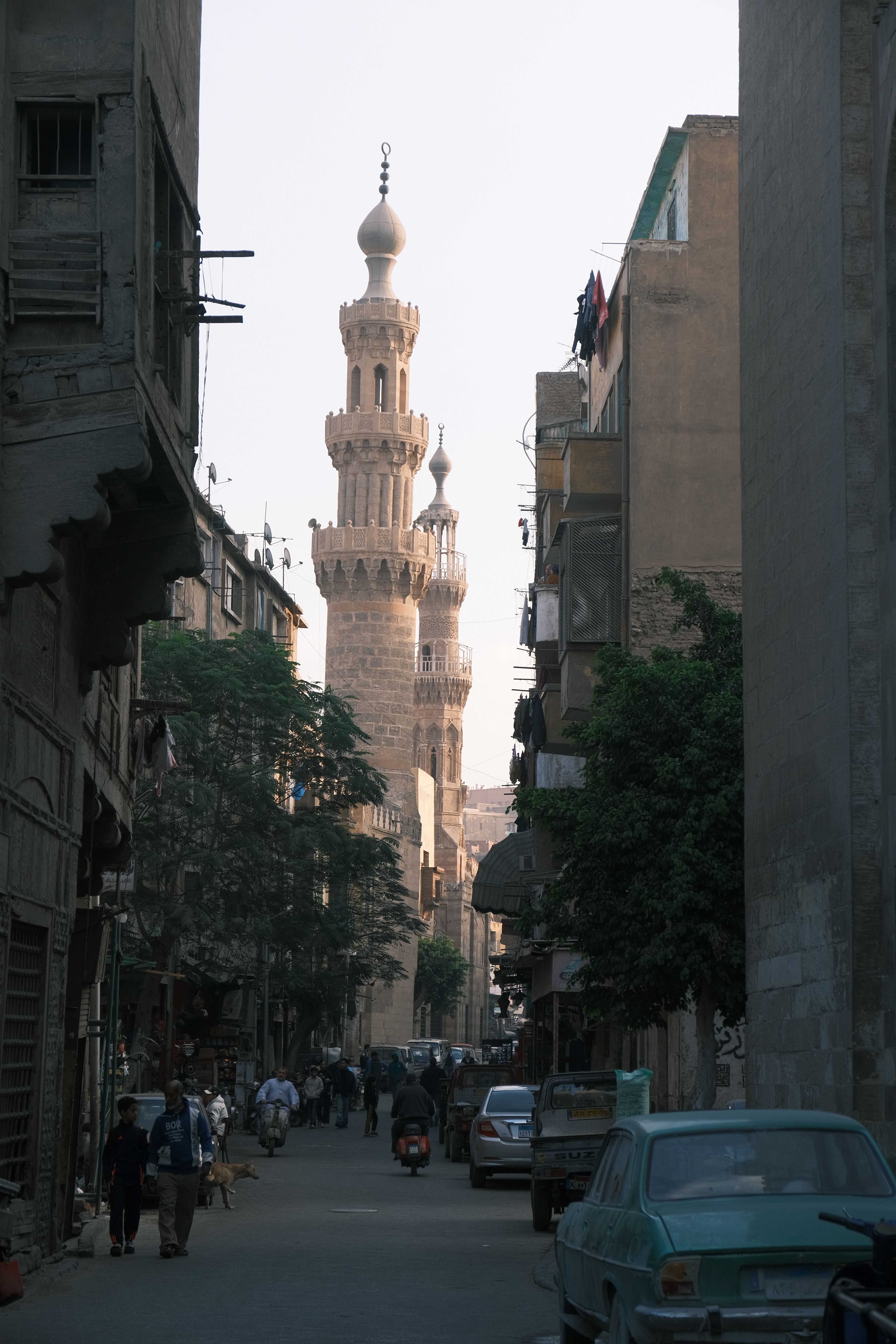 Historic Cairo Street with Bab Zuweila Minarets · Free Stock Photo