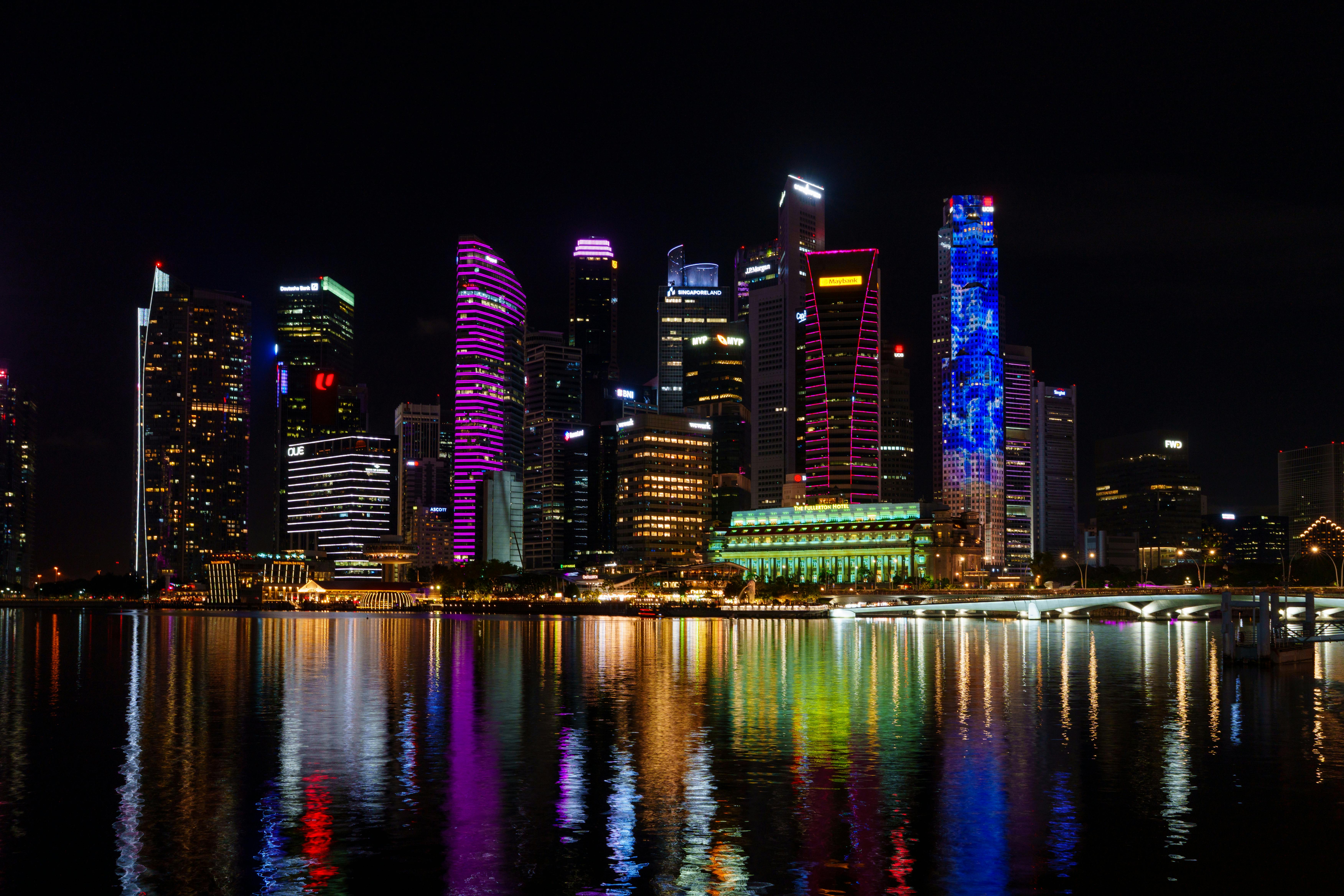 Singapore Mbs Skyline Night Photos, Download The BEST Free Singapore ...