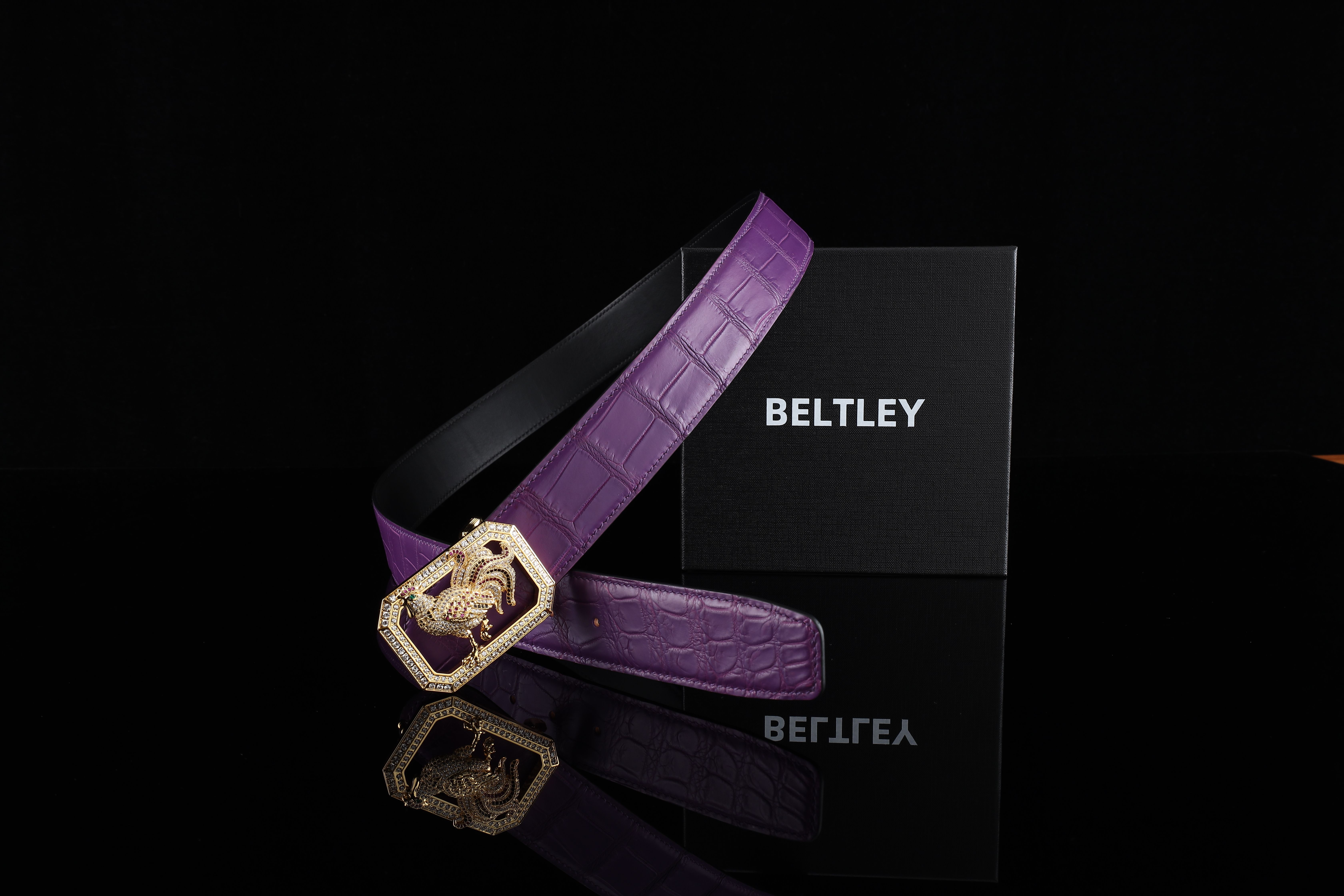 Luxurious Purple Leather Belt with Dragon Buckle · Free Stock Photo