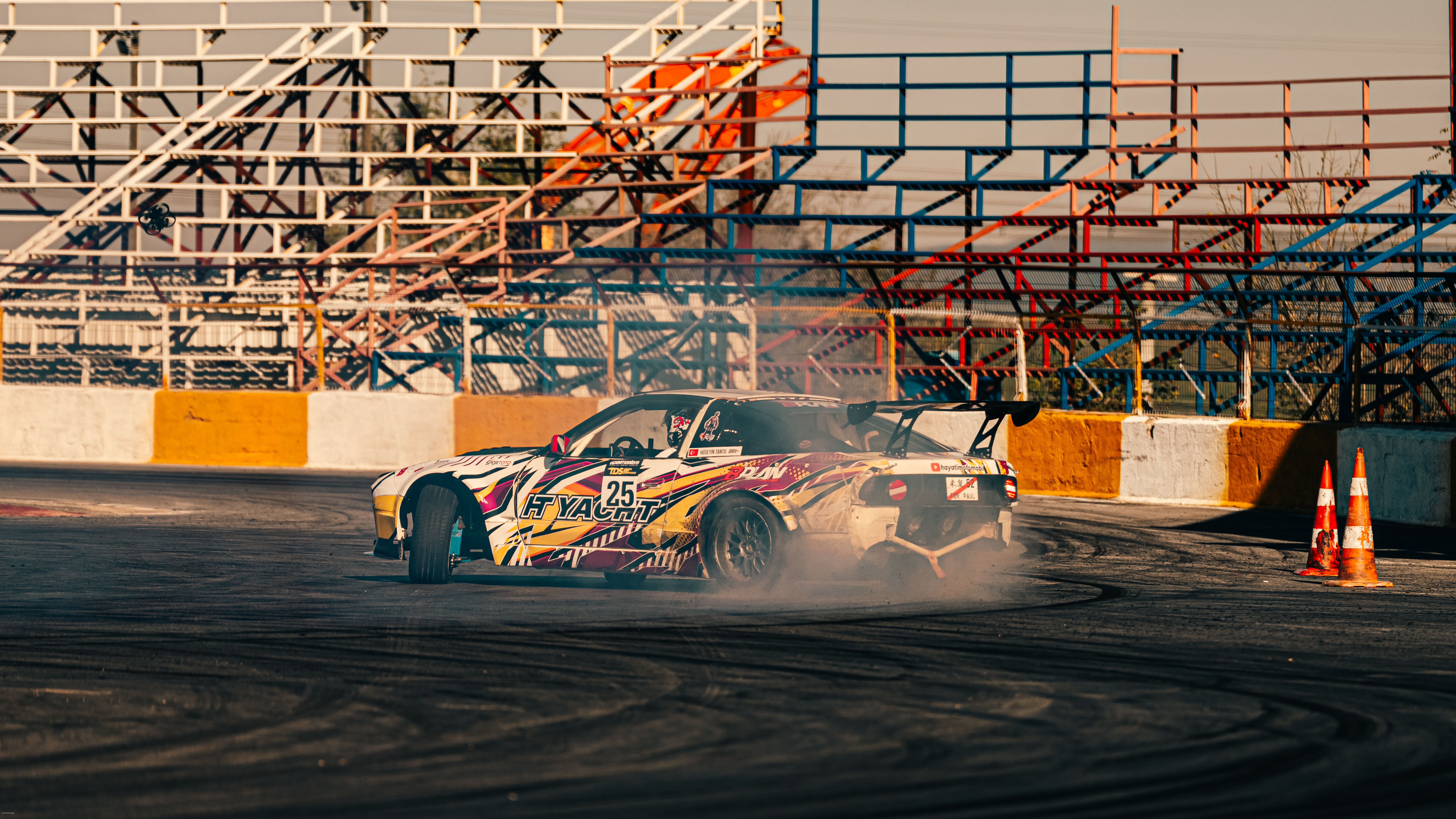 Dynamic Drift Racing Car at Motorsport Track · Free Stock Photo
